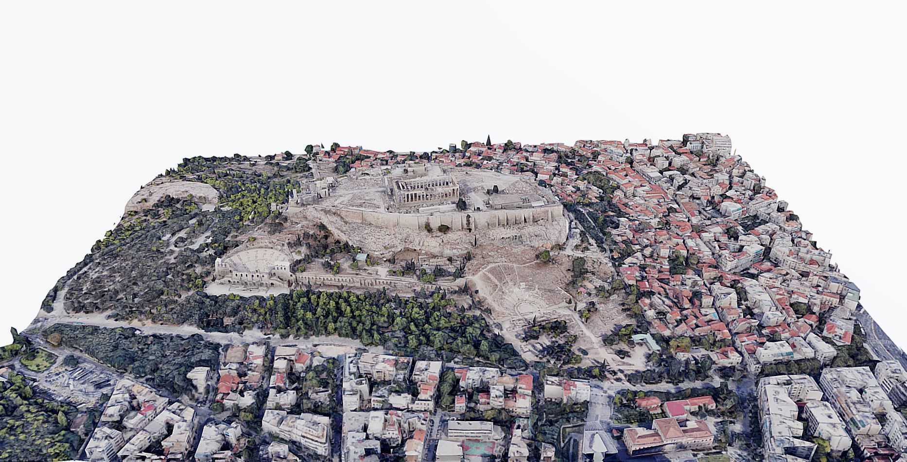 3D model Acropolis of Athens - Parthenon- panoramic VR / AR / low-poly ...