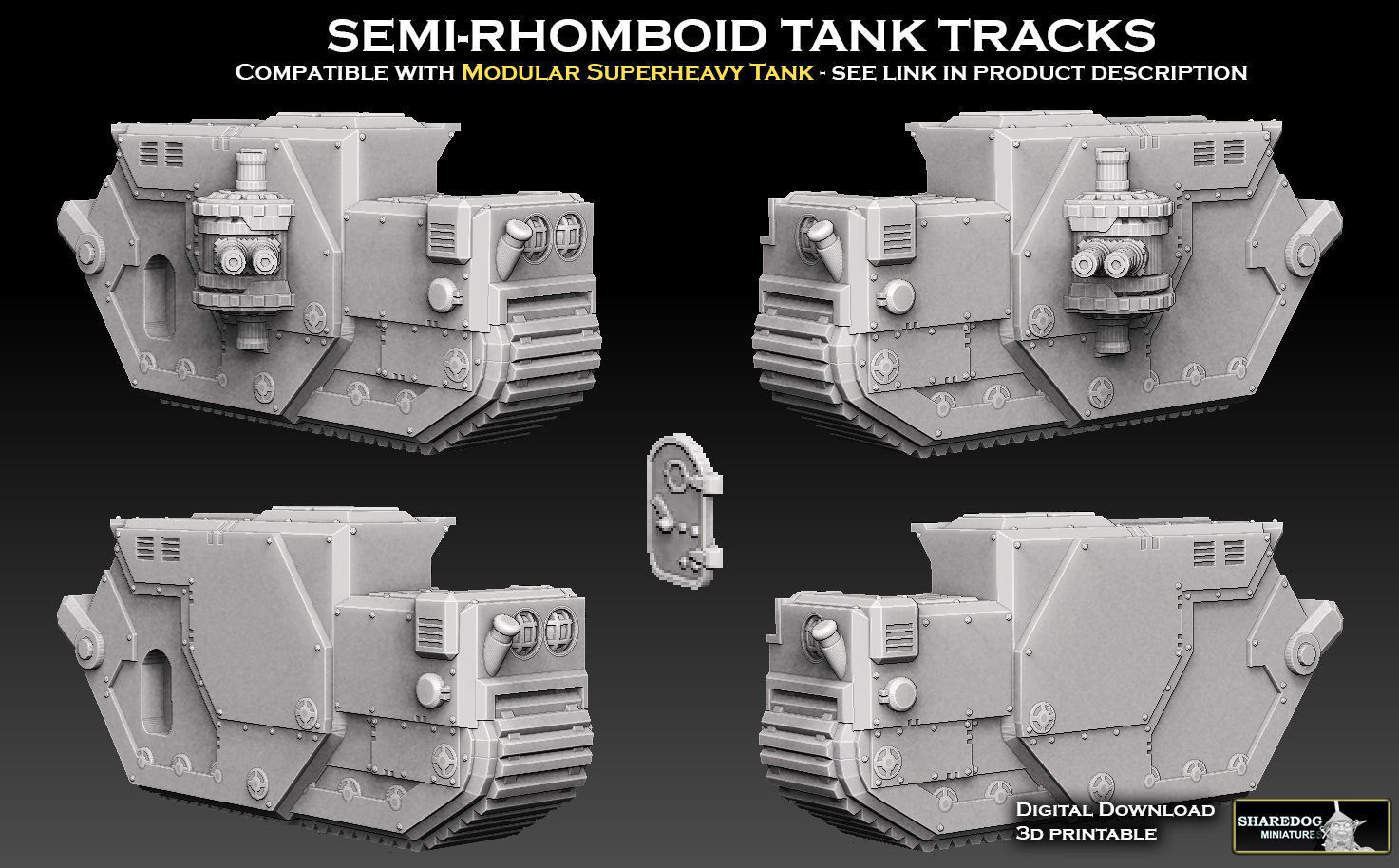 Semi- Rhomboid Tank Tracks 3D model 3D printable | CGTrader