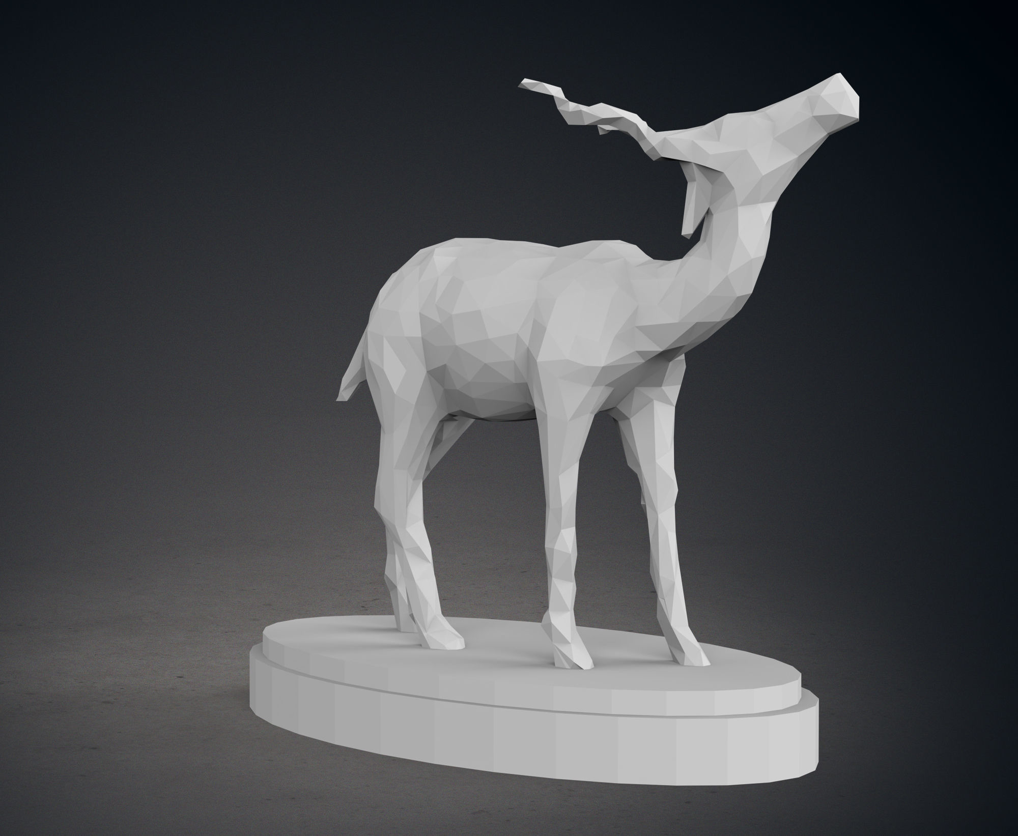 Low Poly Springbok Statue 3D model 3D printable | CGTrader