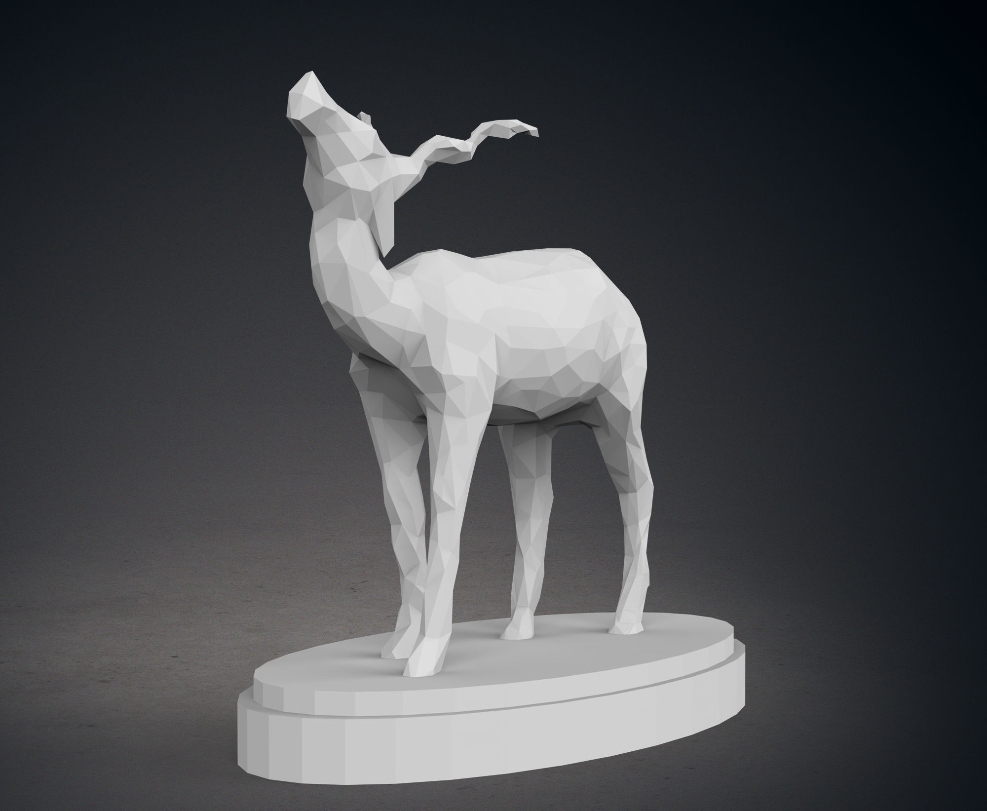 Low Poly Springbok Statue 3D model 3D printable | CGTrader
