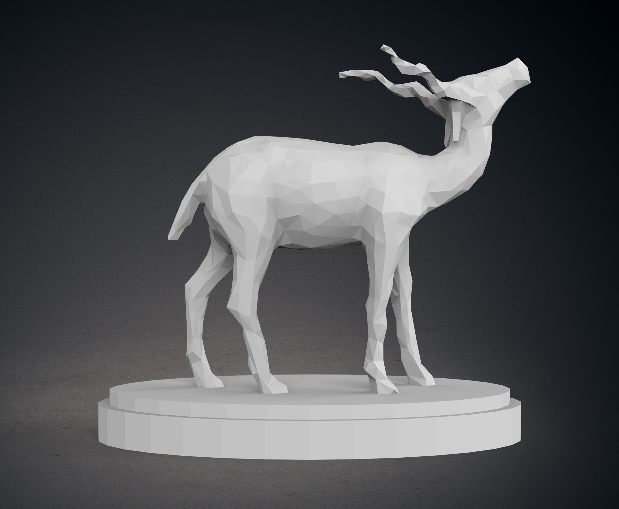 Low Poly Springbok Statue 3D model 3D printable | CGTrader