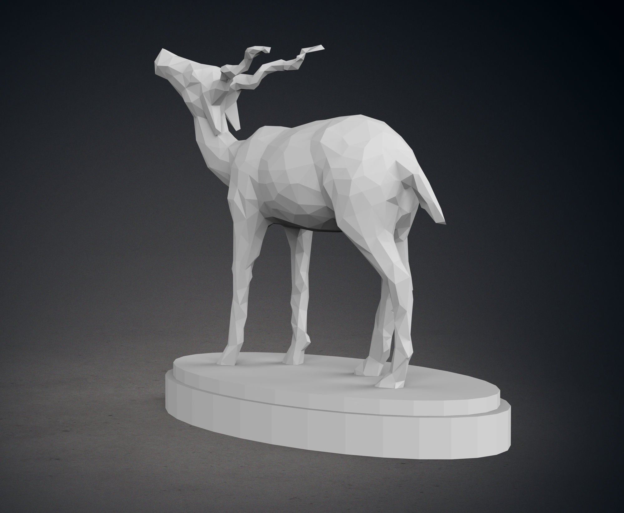 Low Poly Springbok Statue 3D model 3D printable | CGTrader