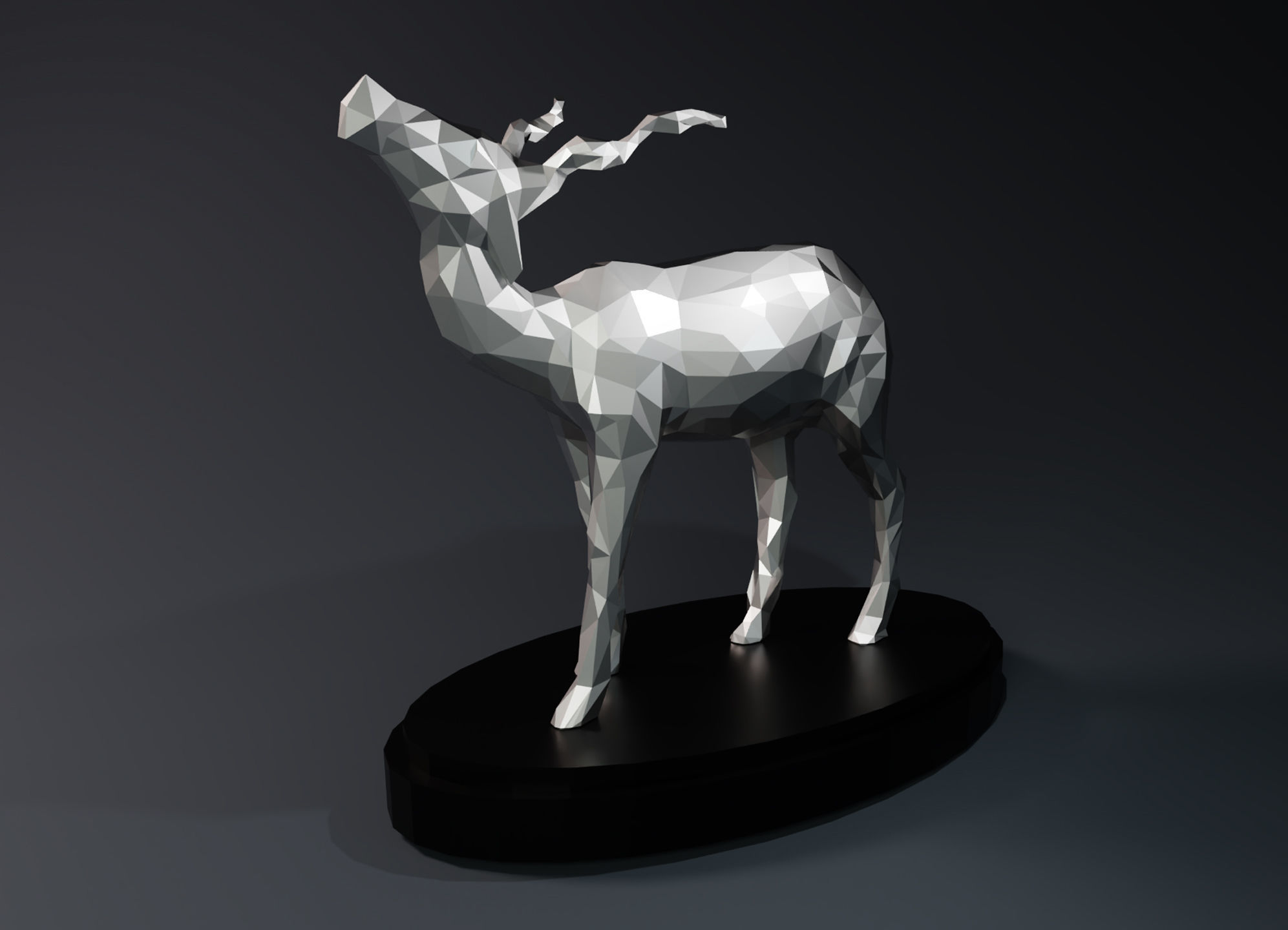 Low Poly Springbok Statue 3D model 3D printable | CGTrader