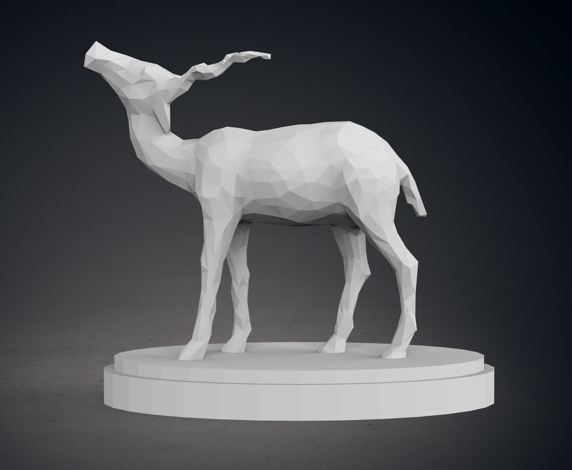 Low Poly Springbok Statue 3D model 3D printable | CGTrader