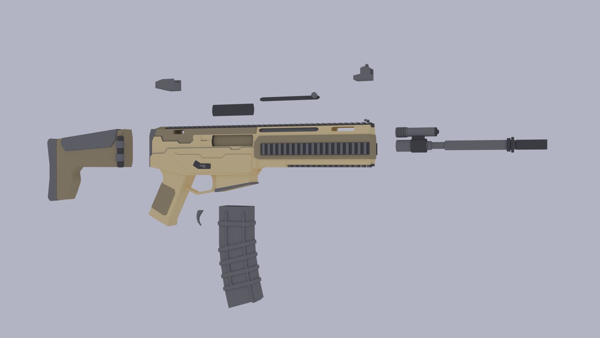 3D model ACR Customized Assault Rifle VR / AR / low-poly | CGTrader