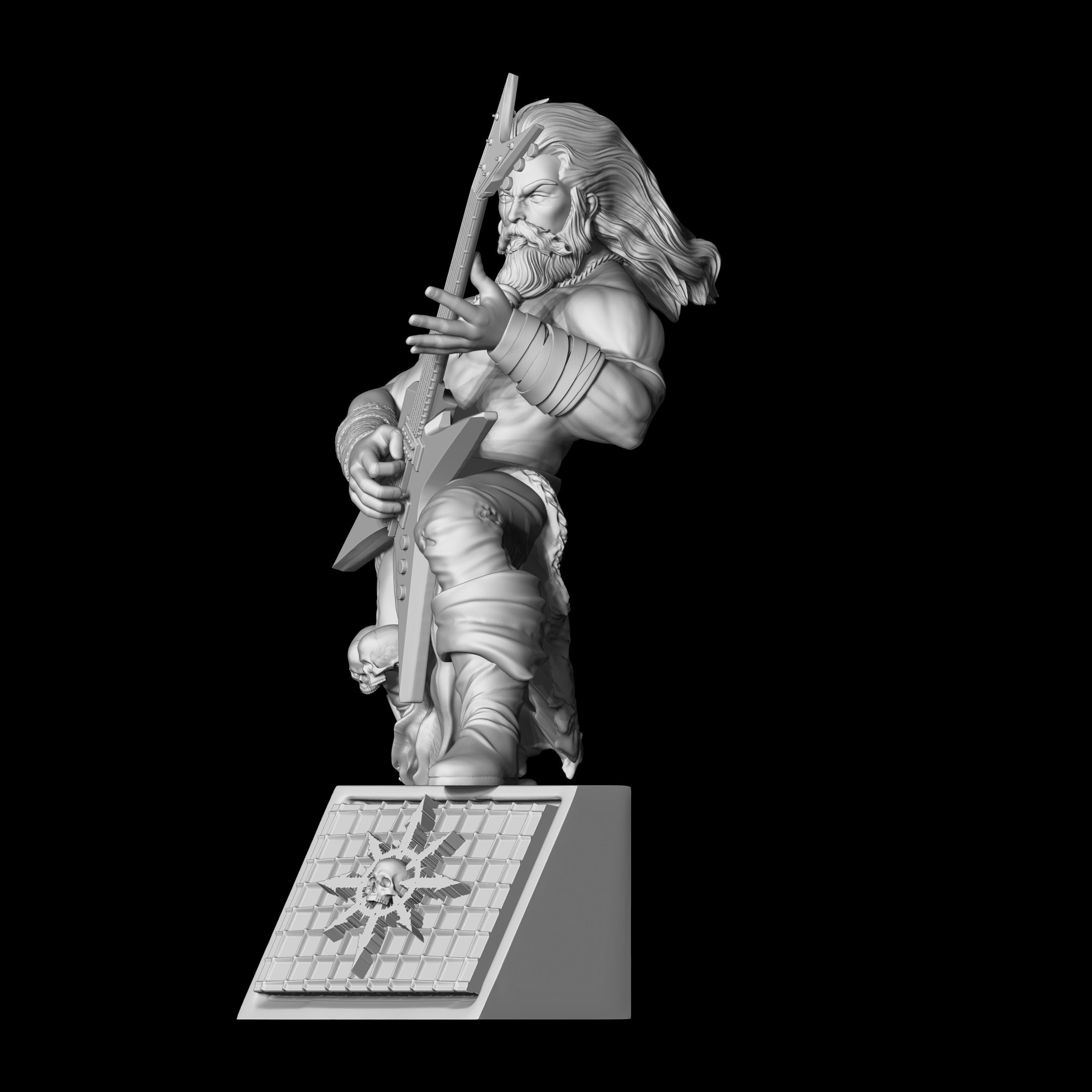 Dimebag statue of man holding guitar 3D model 3D printable | CGTrader