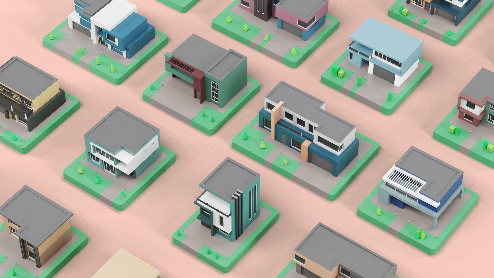 Low Poly Modern House Pack - 20 Houses low poly free VR / AR / low-poly ...