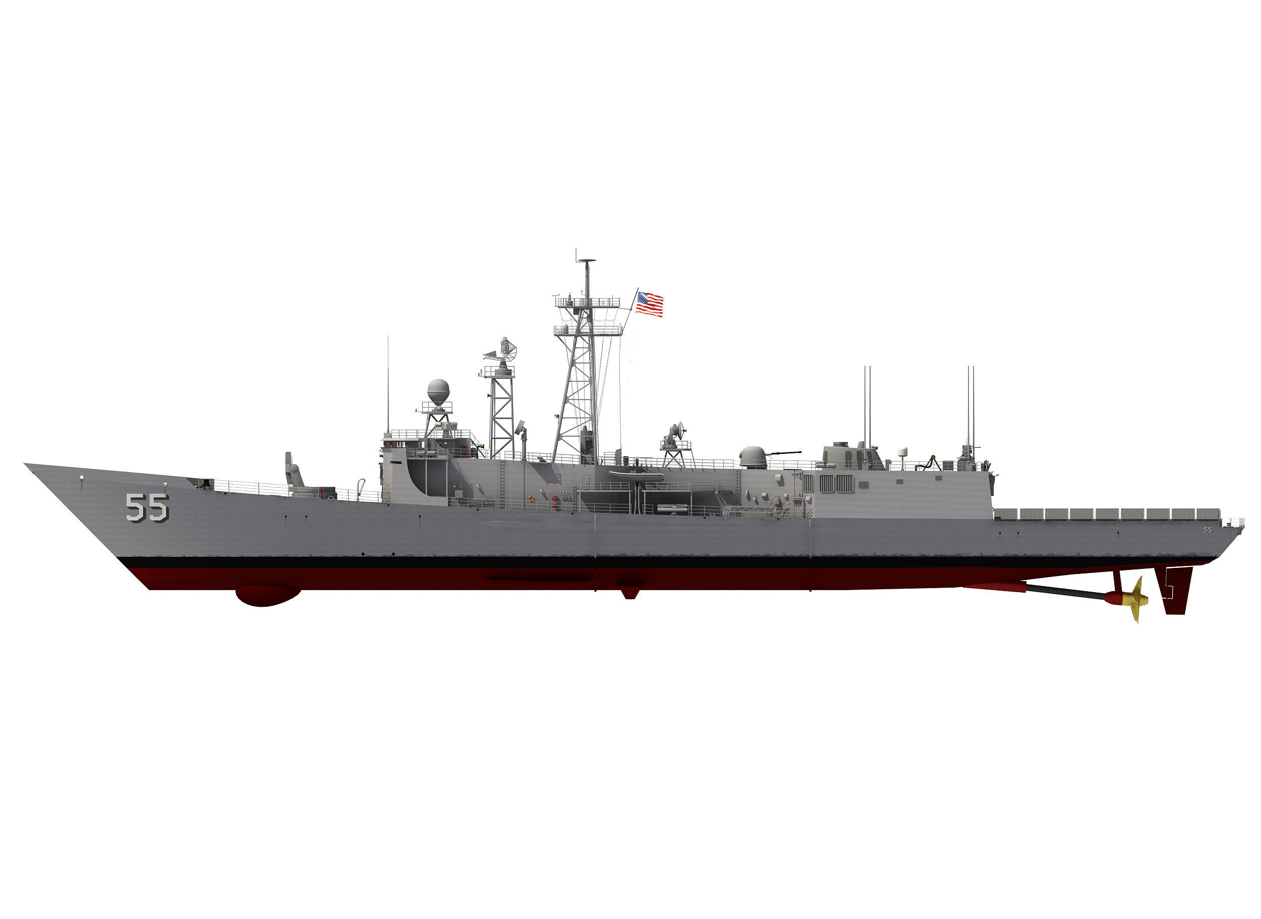 OLIVER HAZARD PERRY CLASS FRIGATE USS ELROD 3D model | CGTrader