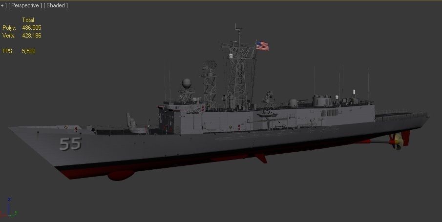 OLIVER HAZARD PERRY CLASS FRIGATE USS ELROD 3D model | CGTrader