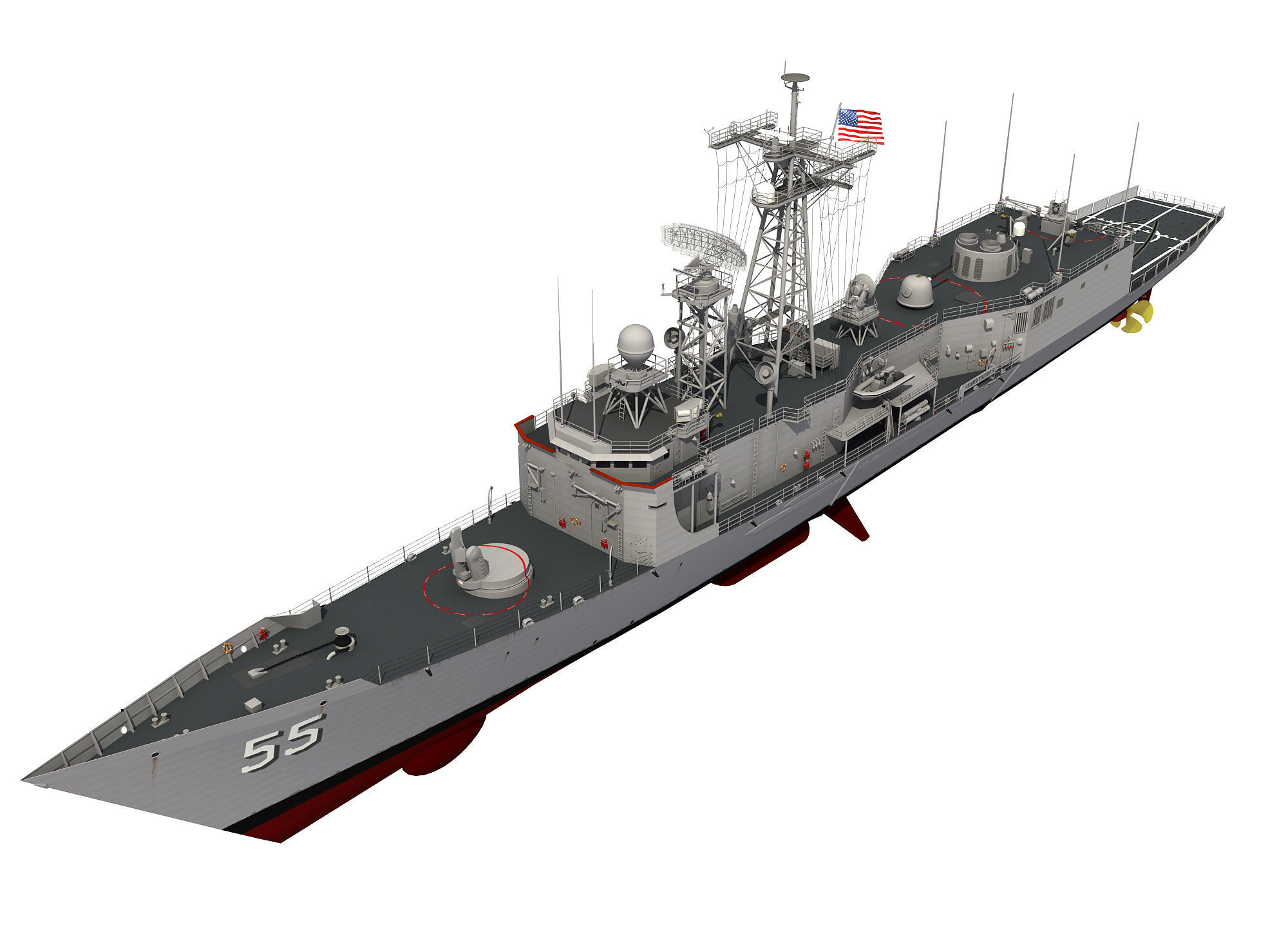 OLIVER HAZARD PERRY CLASS FRIGATE USS ELROD 3D model | CGTrader