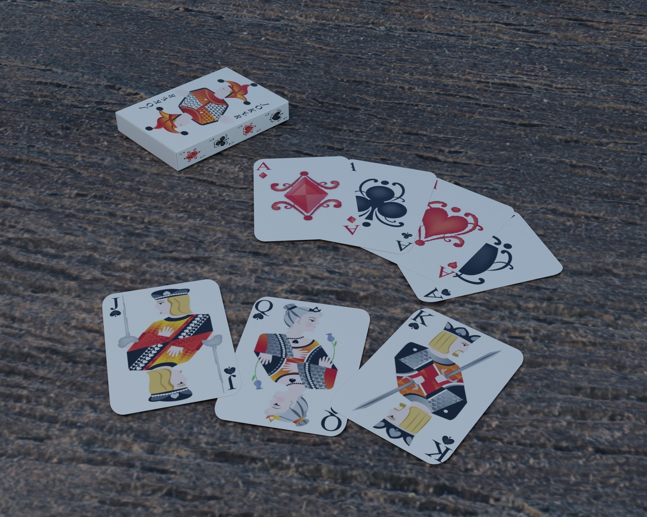 3D model Playing cards Poke VR / AR / low-poly | CGTrader