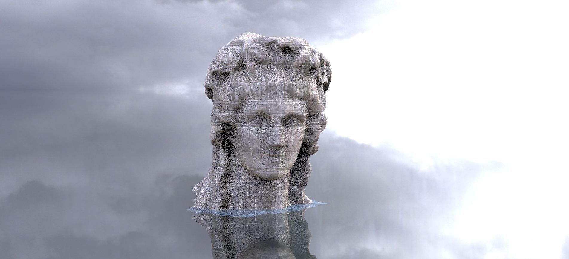 Female Greek Statue Head 3D model | CGTrader