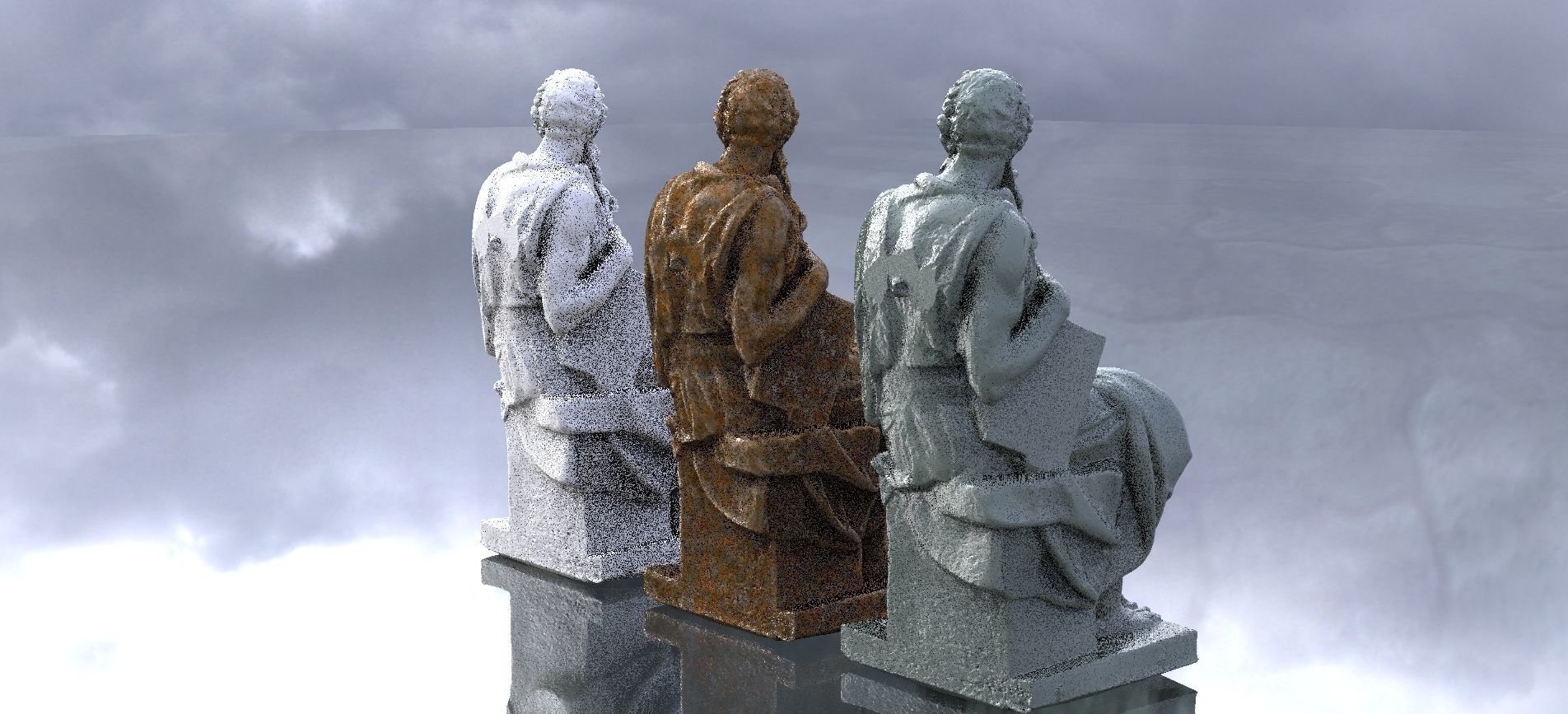 Ancient Greek Temple Statue 3D model | CGTrader