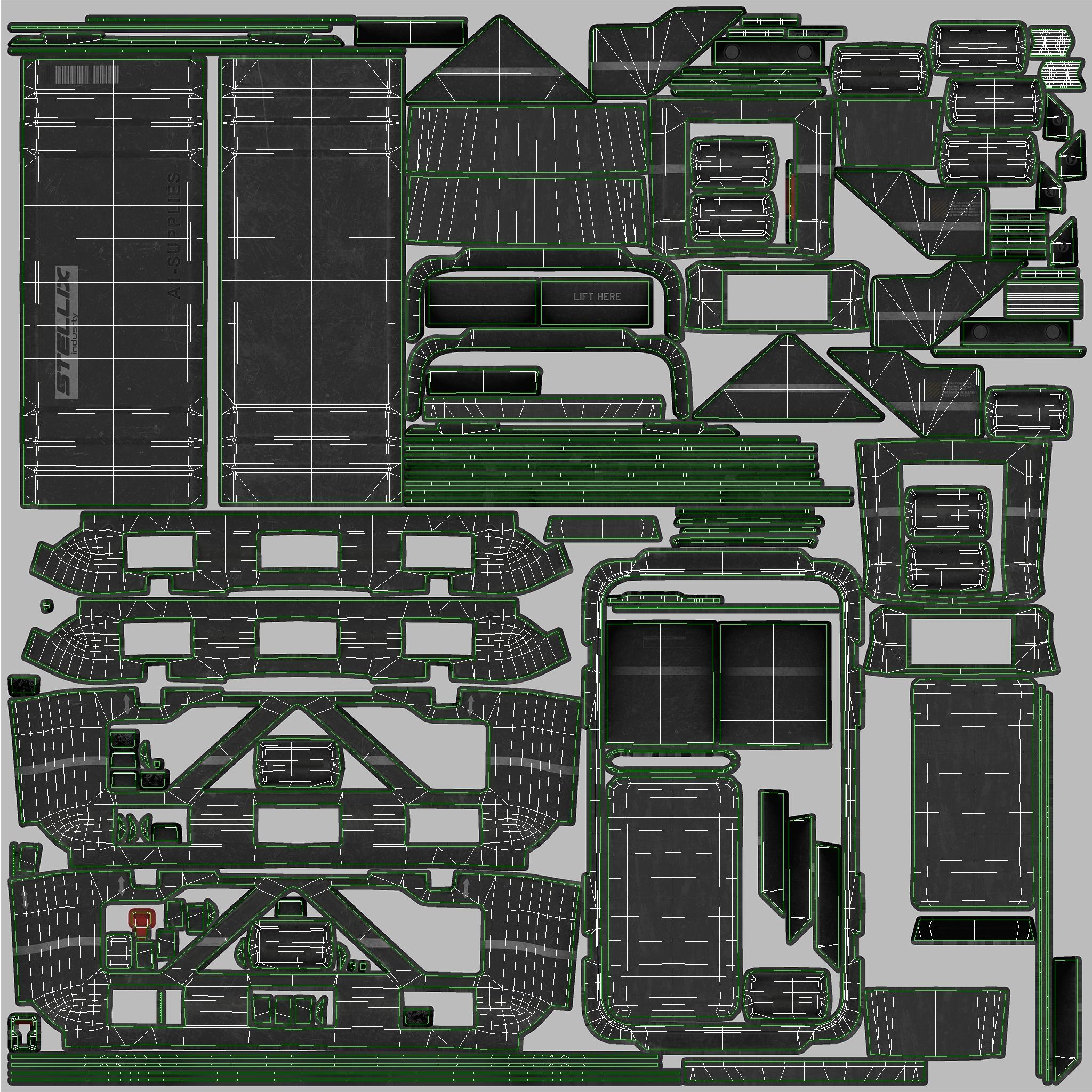 3D model Sci-fi cargo set PBR VR / AR / low-poly | CGTrader