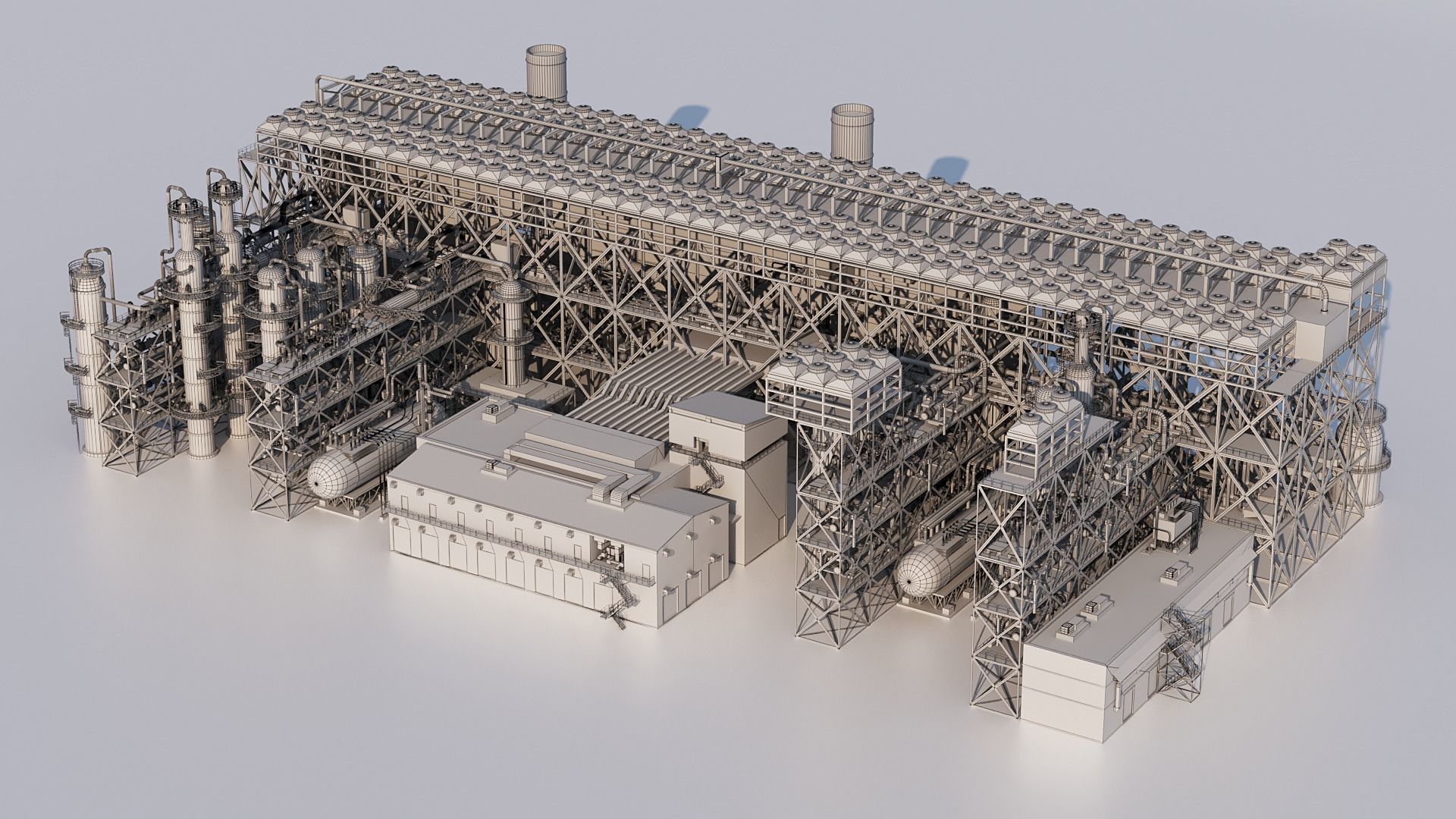 Gas liquefaction plant 3D model | CGTrader