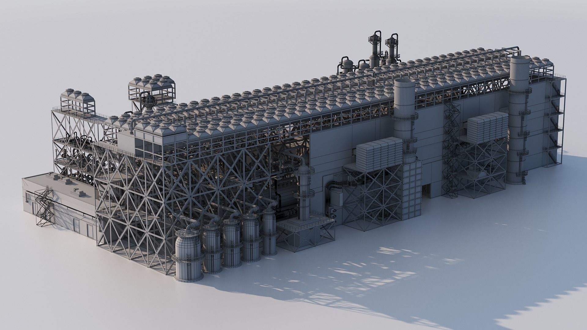 Gas liquefaction plant 3D model | CGTrader