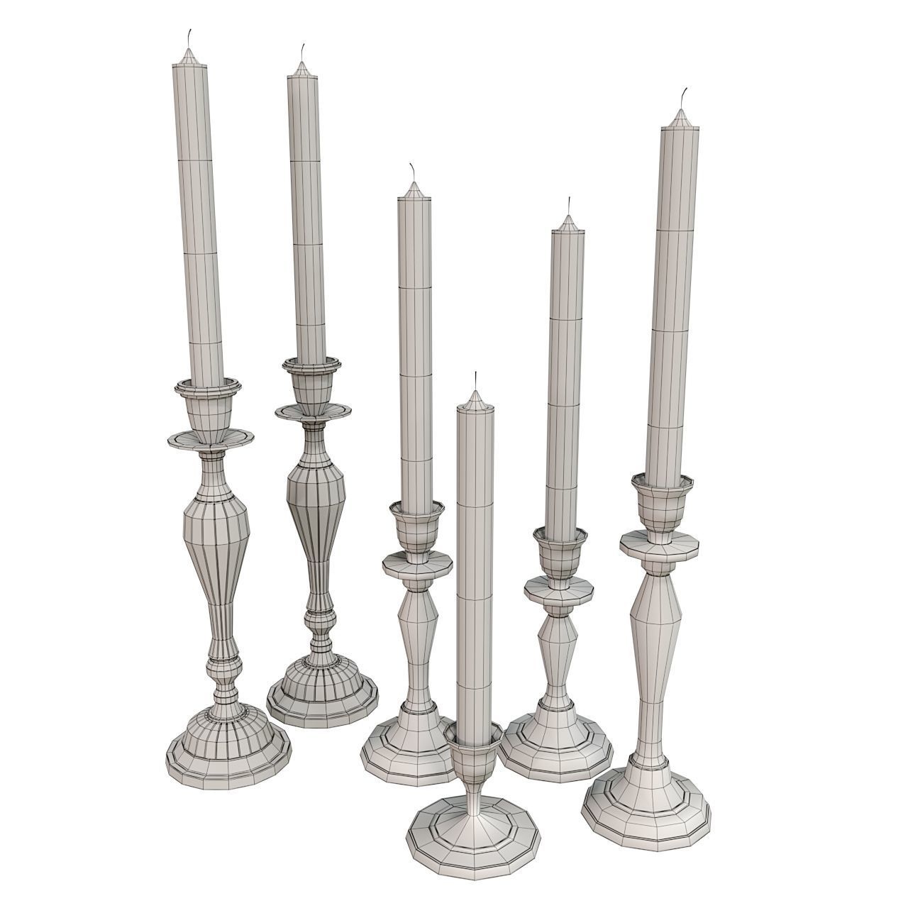 Candlesticks set 3D model | CGTrader