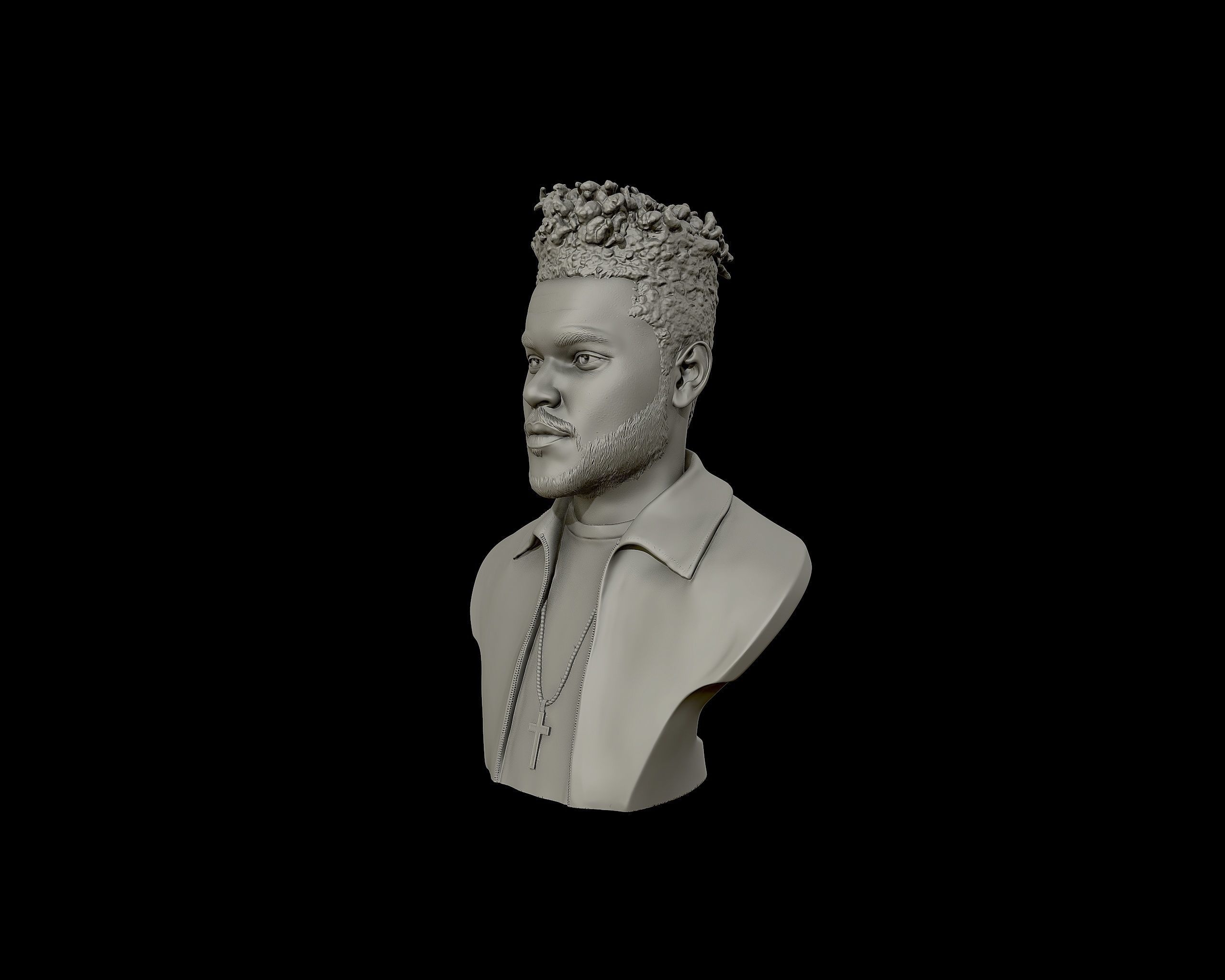 The Weeknd portrait sculpture 3D model 3D printable | CGTrader