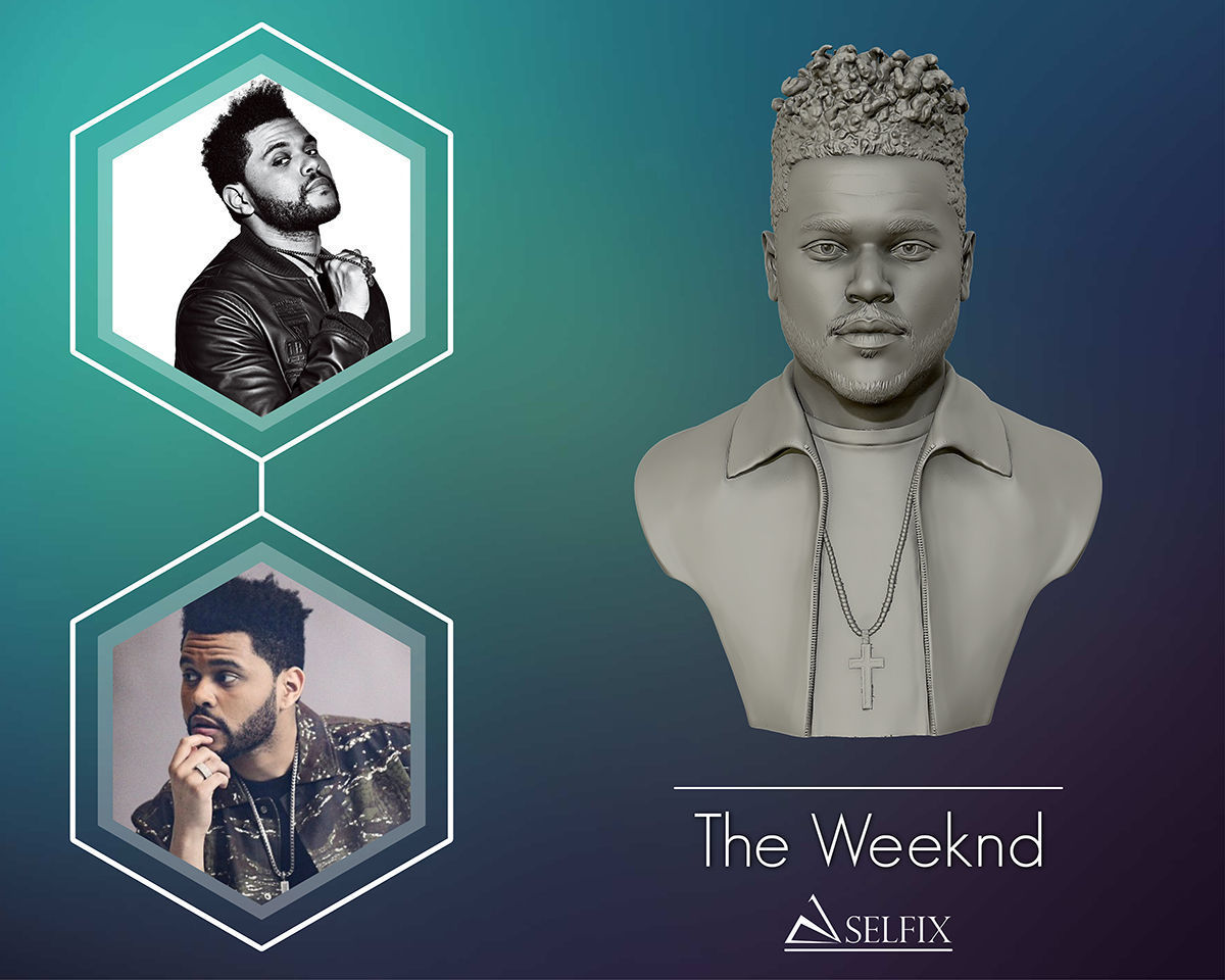 The Weeknd portrait sculpture 3D model 3D printable | CGTrader