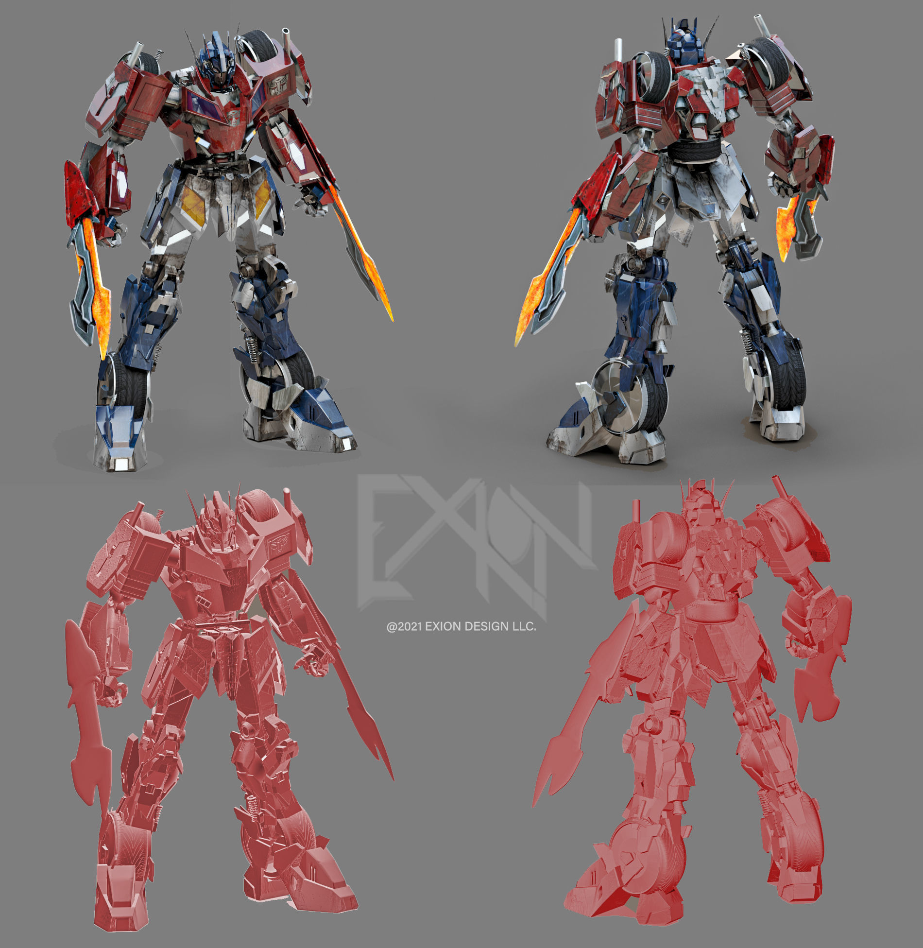 Transformers Optimus Prime Exion Knight 3D model rigged | CGTrader