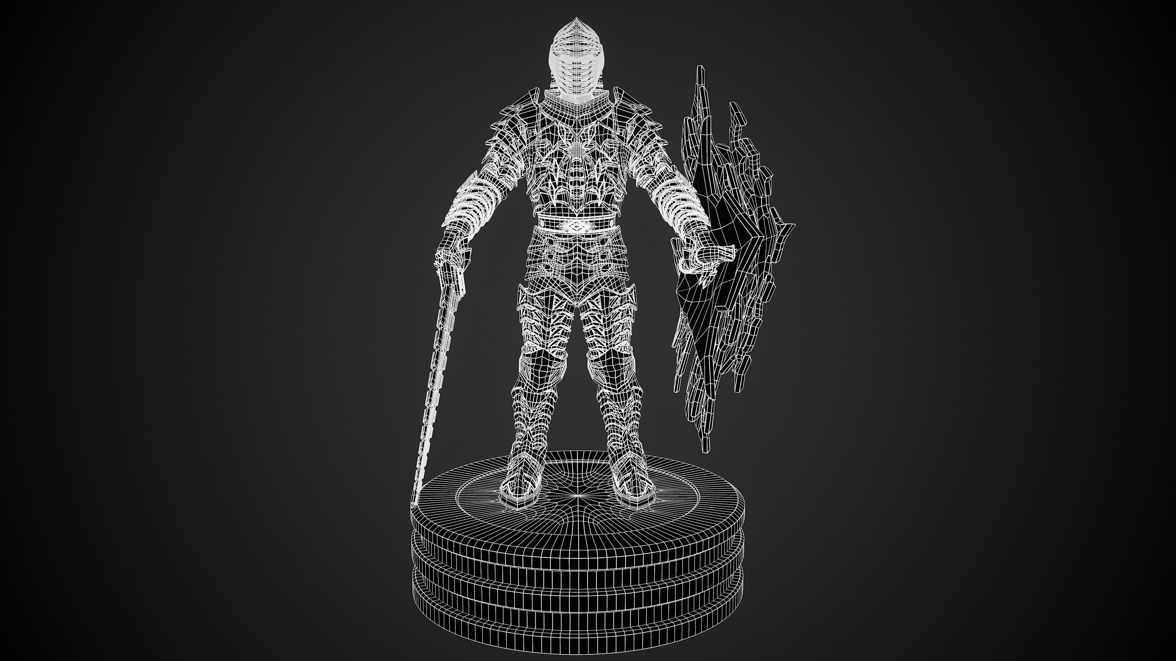 3D model Dark fantasy knight - Game Ready VR / AR / low-poly rigged ...