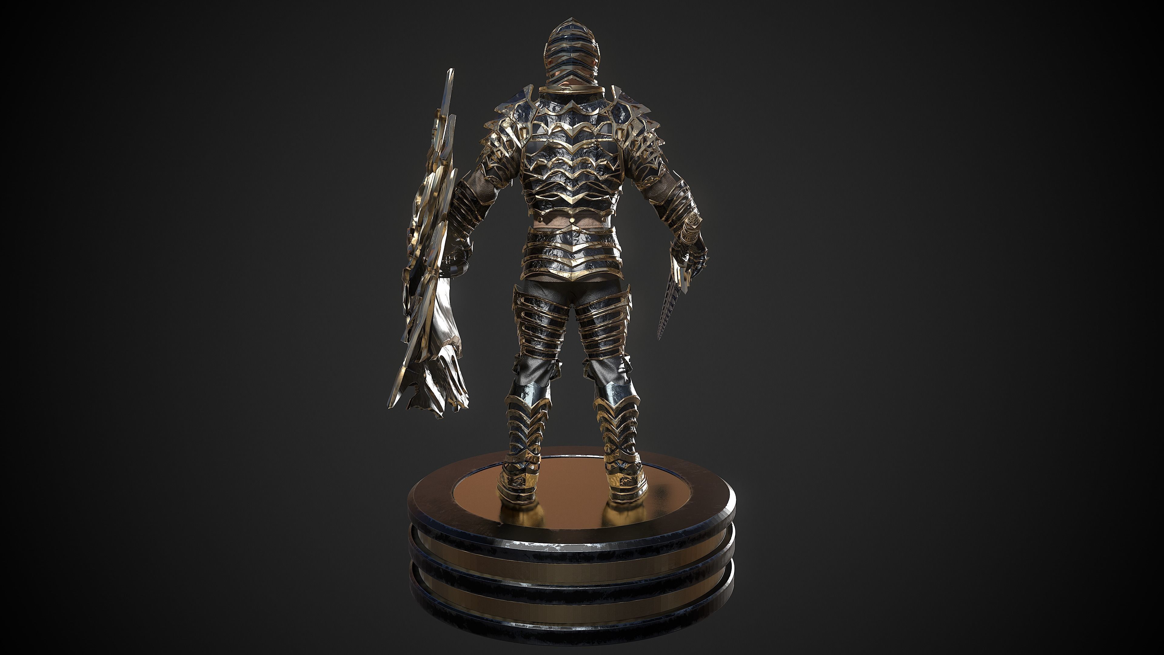 3D model Dark fantasy knight - Game Ready VR / AR / low-poly rigged ...