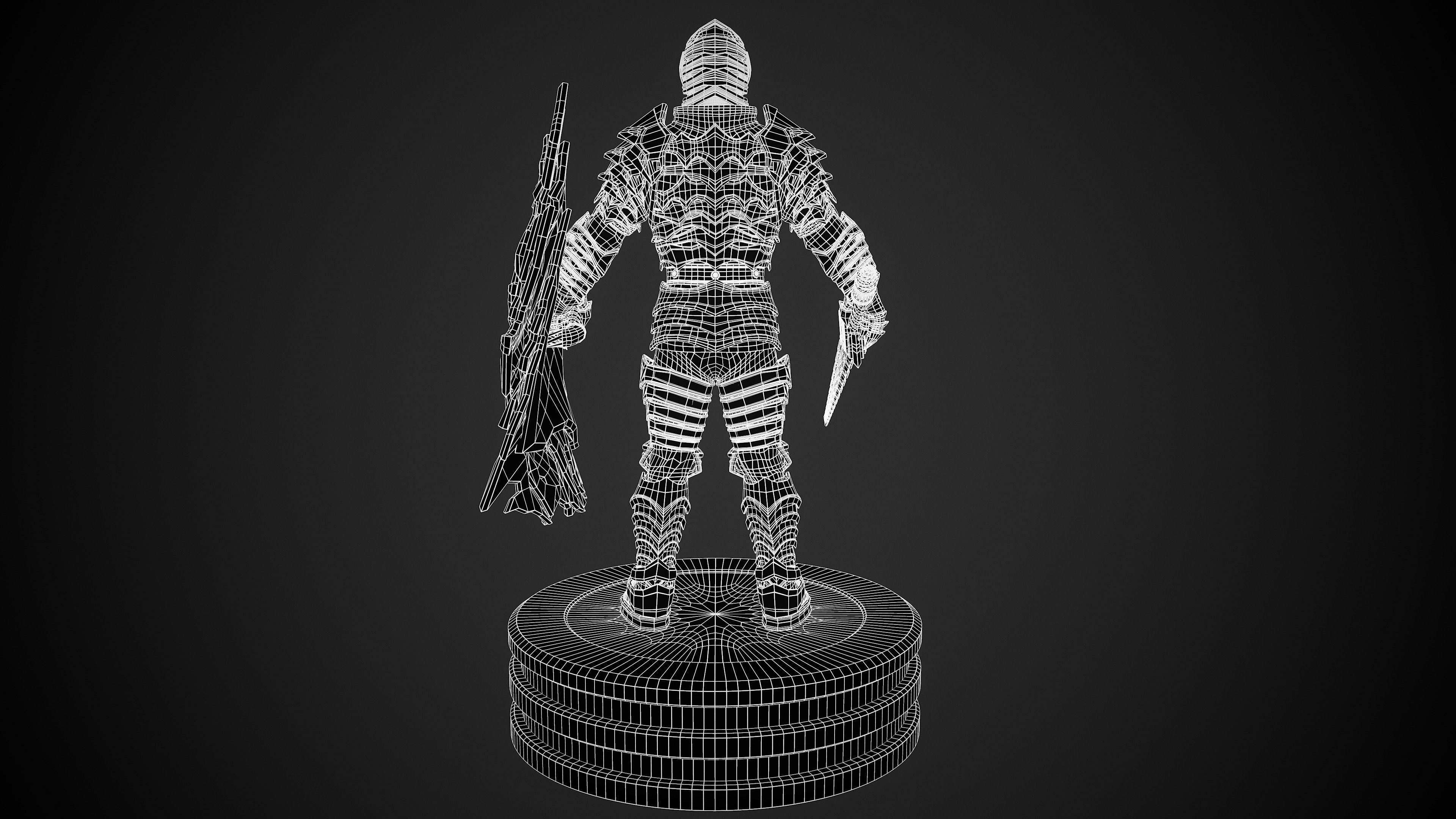 3D model Dark fantasy knight - Game Ready VR / AR / low-poly rigged ...