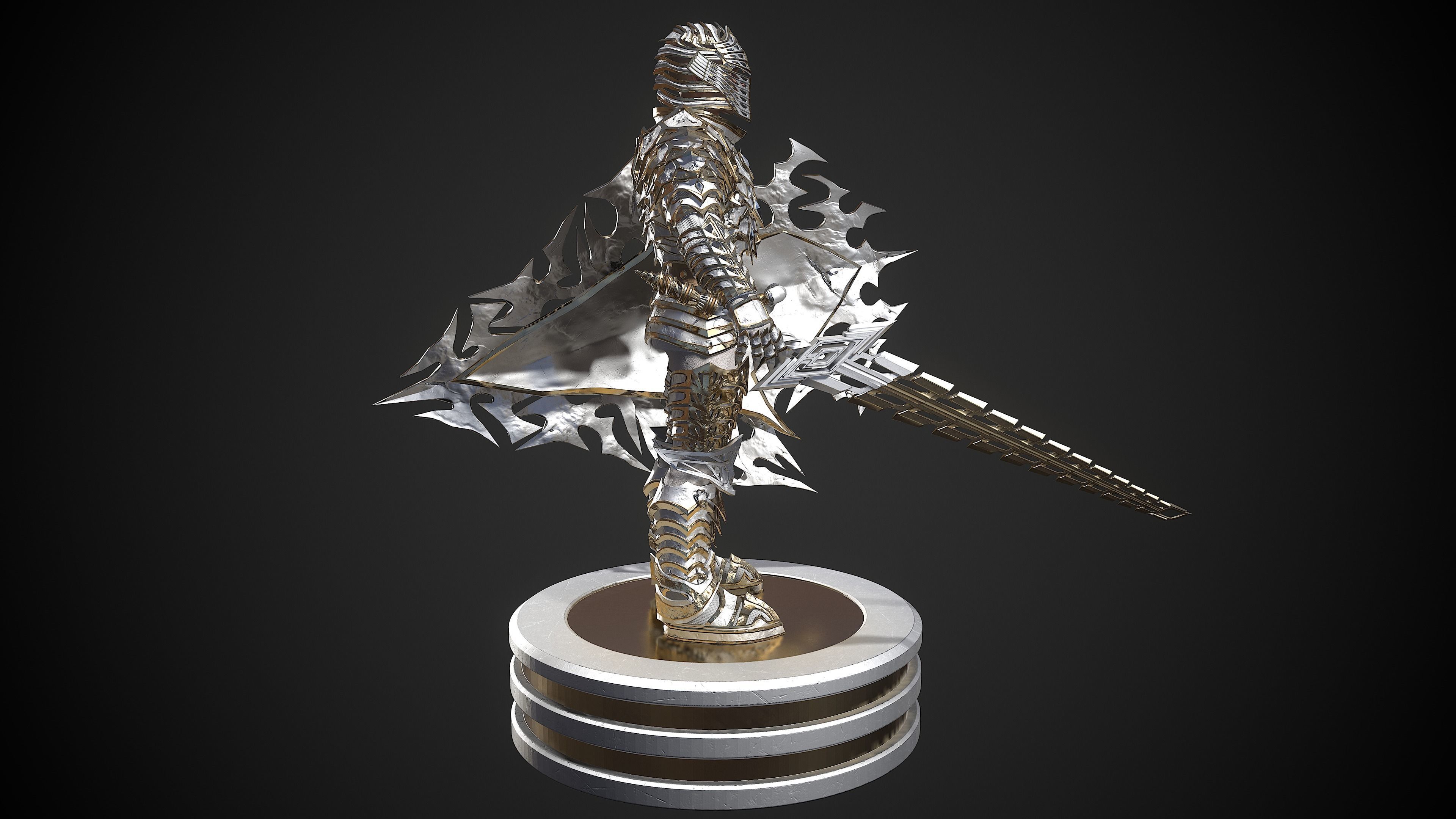 3D model Dark fantasy knight - Game Ready VR / AR / low-poly rigged ...