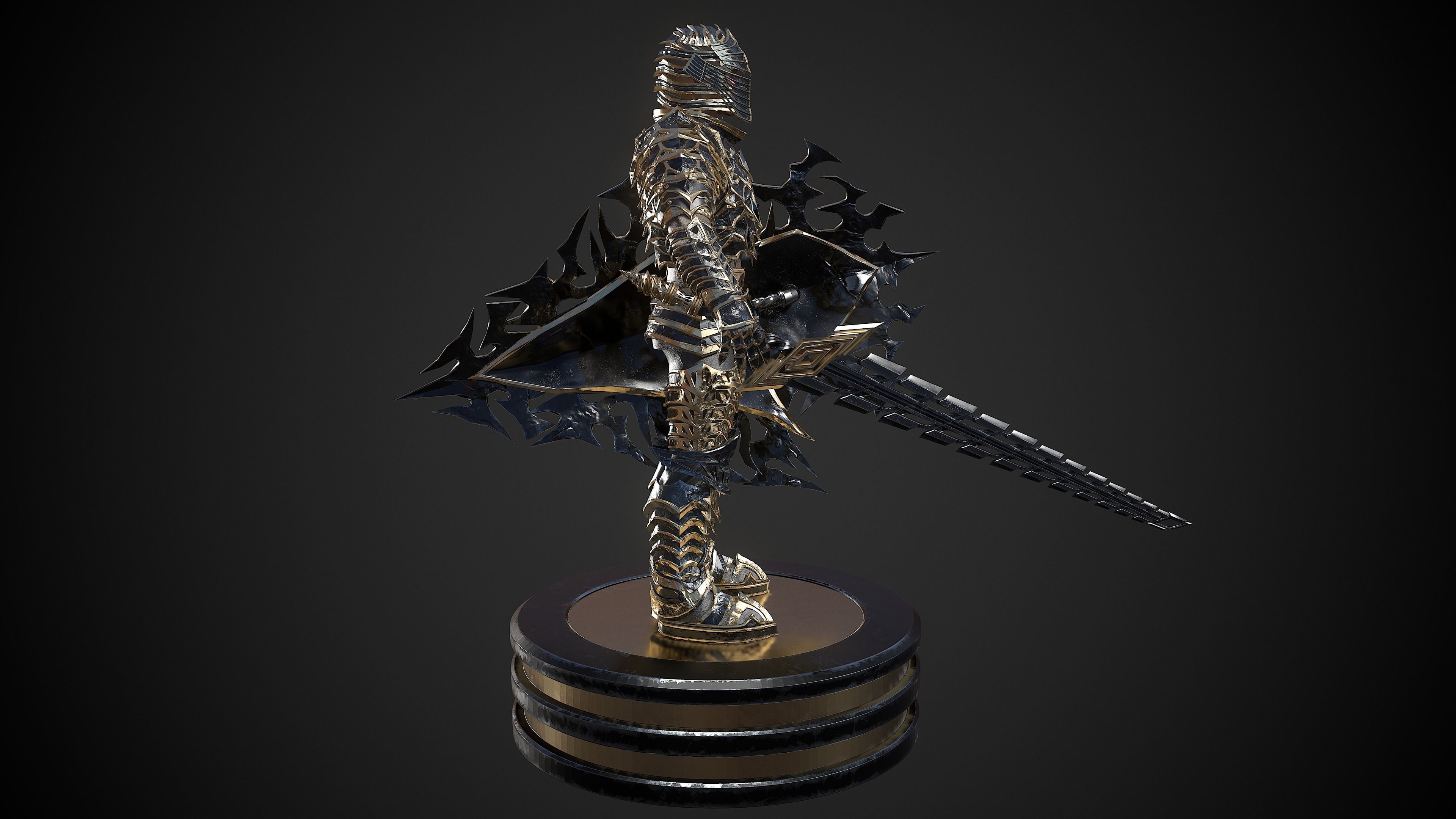 3D model Dark fantasy knight - Game Ready VR / AR / low-poly rigged ...