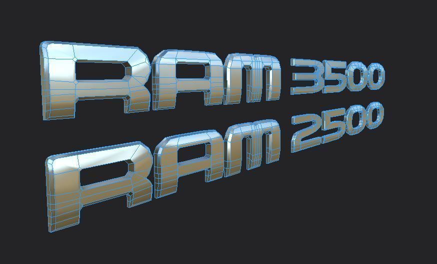 RAM 2500 3500 DOOR EMBLEM 3D model | CGTrader
