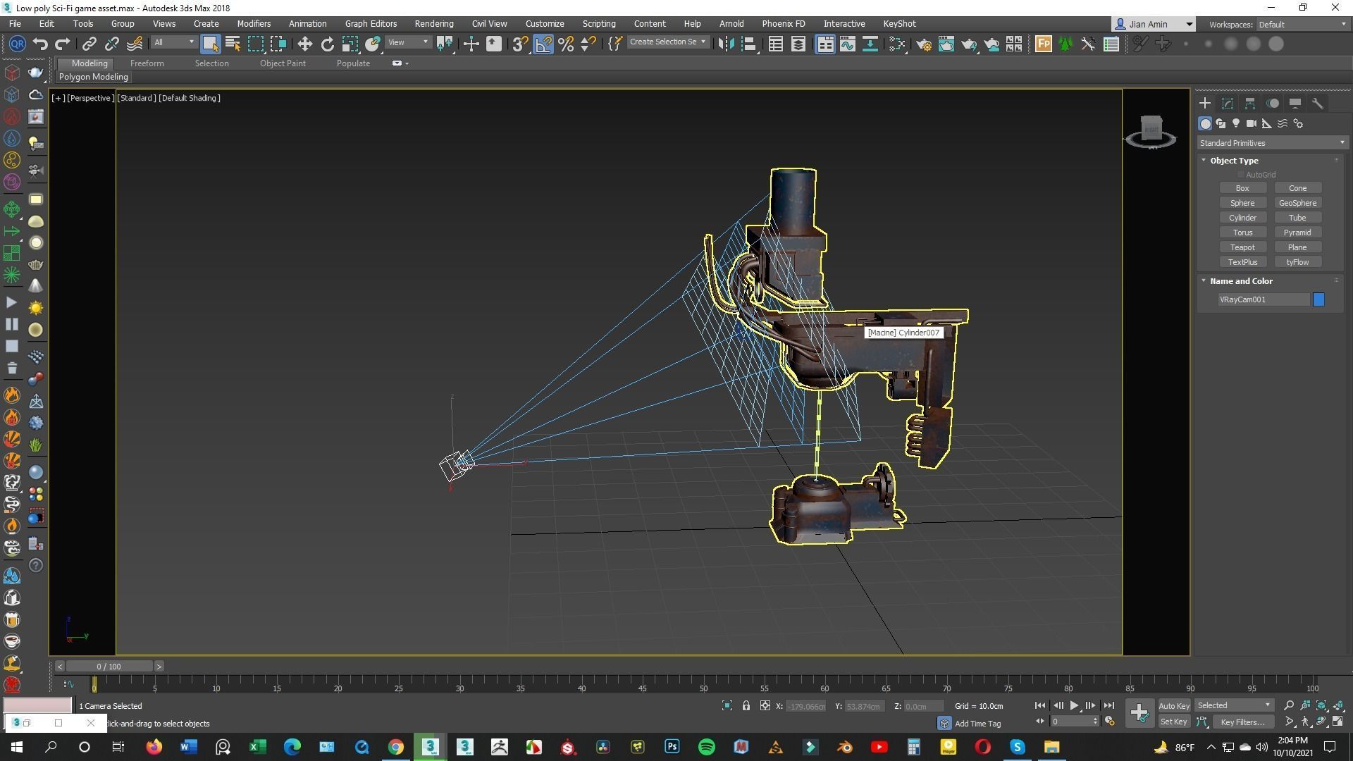 3D model Low poly sci-fi machine game asset free 3d model VR / AR / low ...