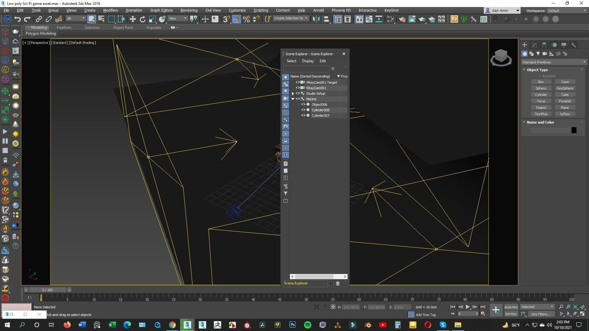 3D model Low poly sci-fi machine game asset free 3d model VR / AR / low ...