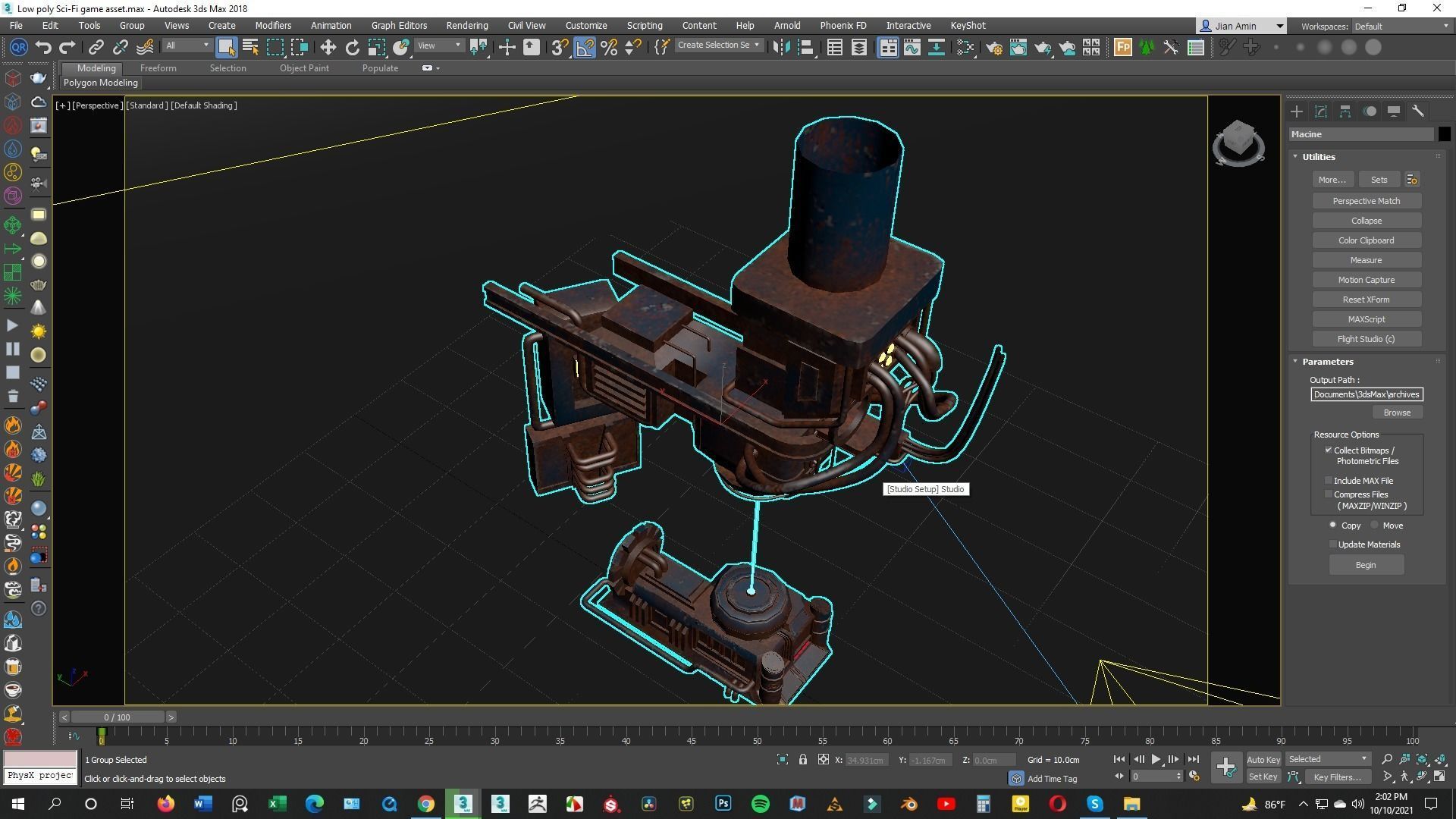 3D model Low poly sci-fi machine game asset free 3d model VR / AR / low ...