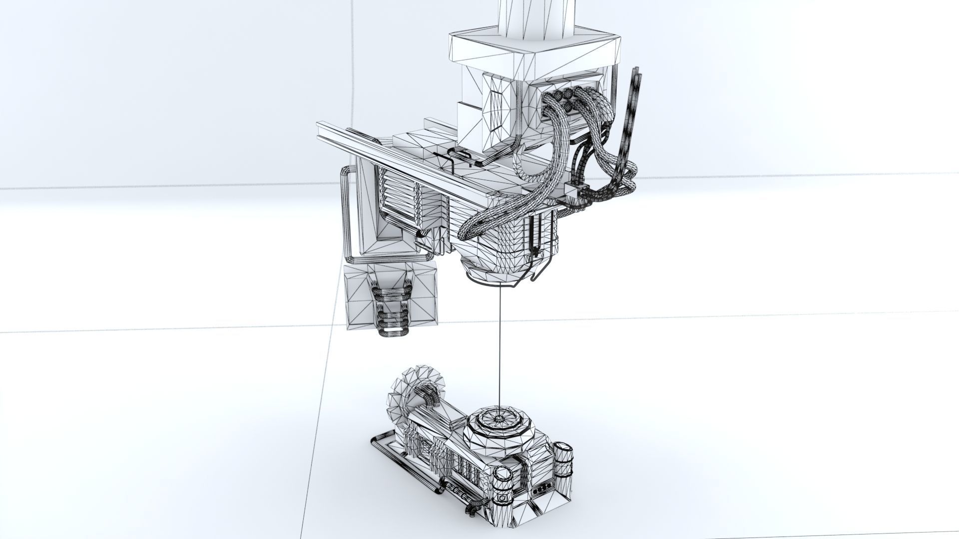 3D model Low poly sci-fi machine game asset free 3d model VR / AR / low ...