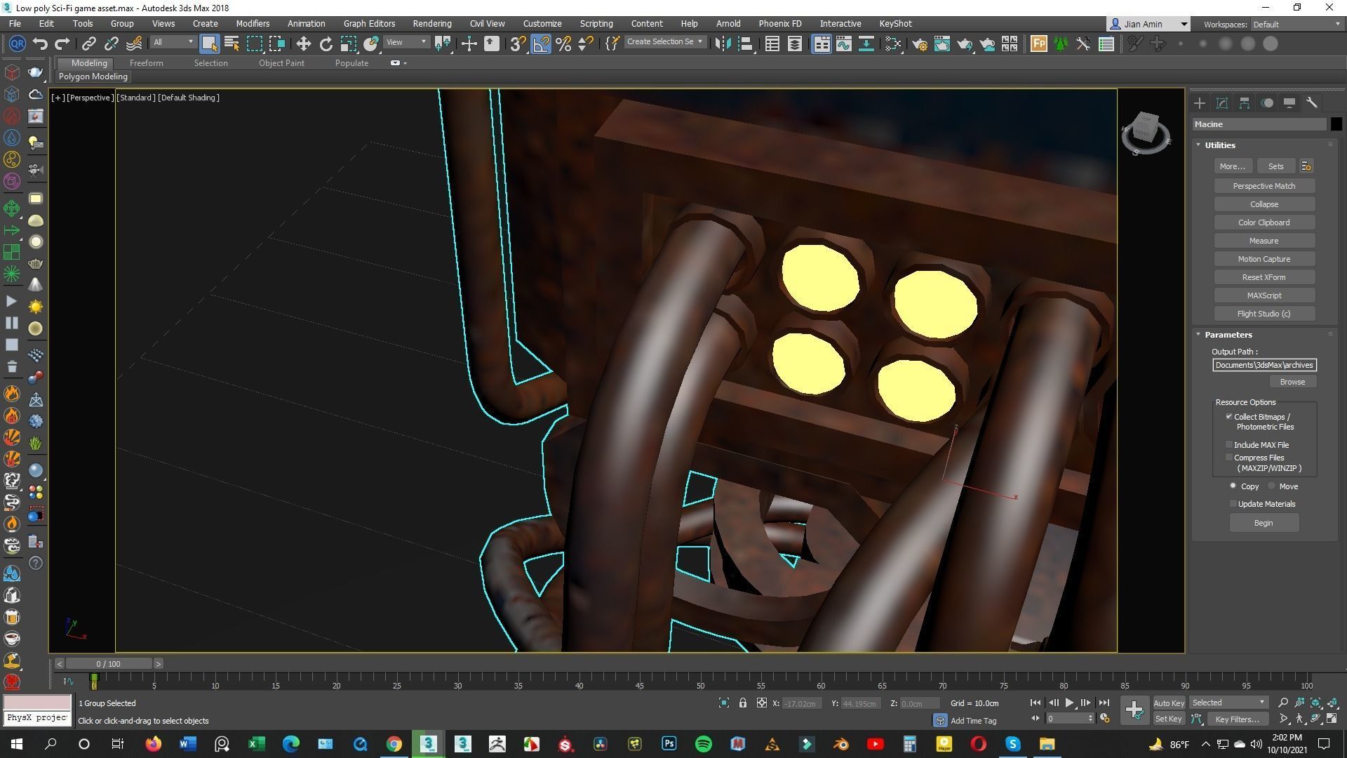 3D model Low poly sci-fi machine game asset free 3d model VR / AR / low ...