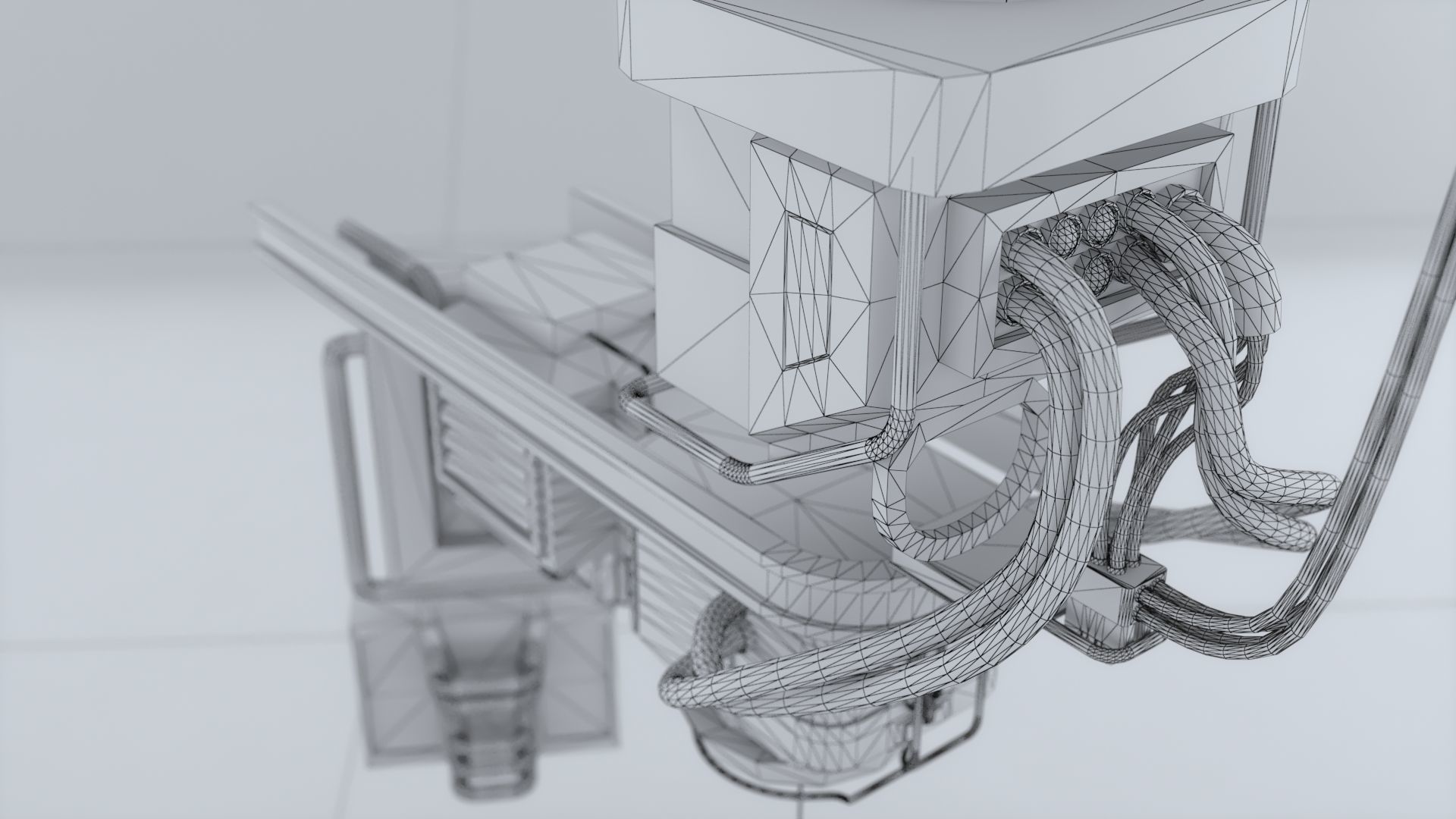 3D model Low poly sci-fi machine game asset free 3d model VR / AR / low ...