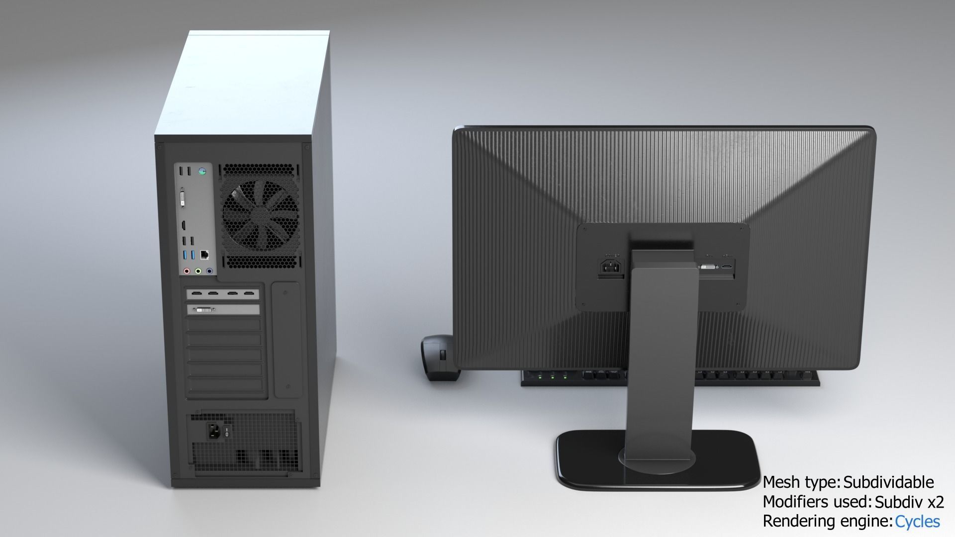 Desktop Generic PC for Office 3D Model Collection | CGTrader