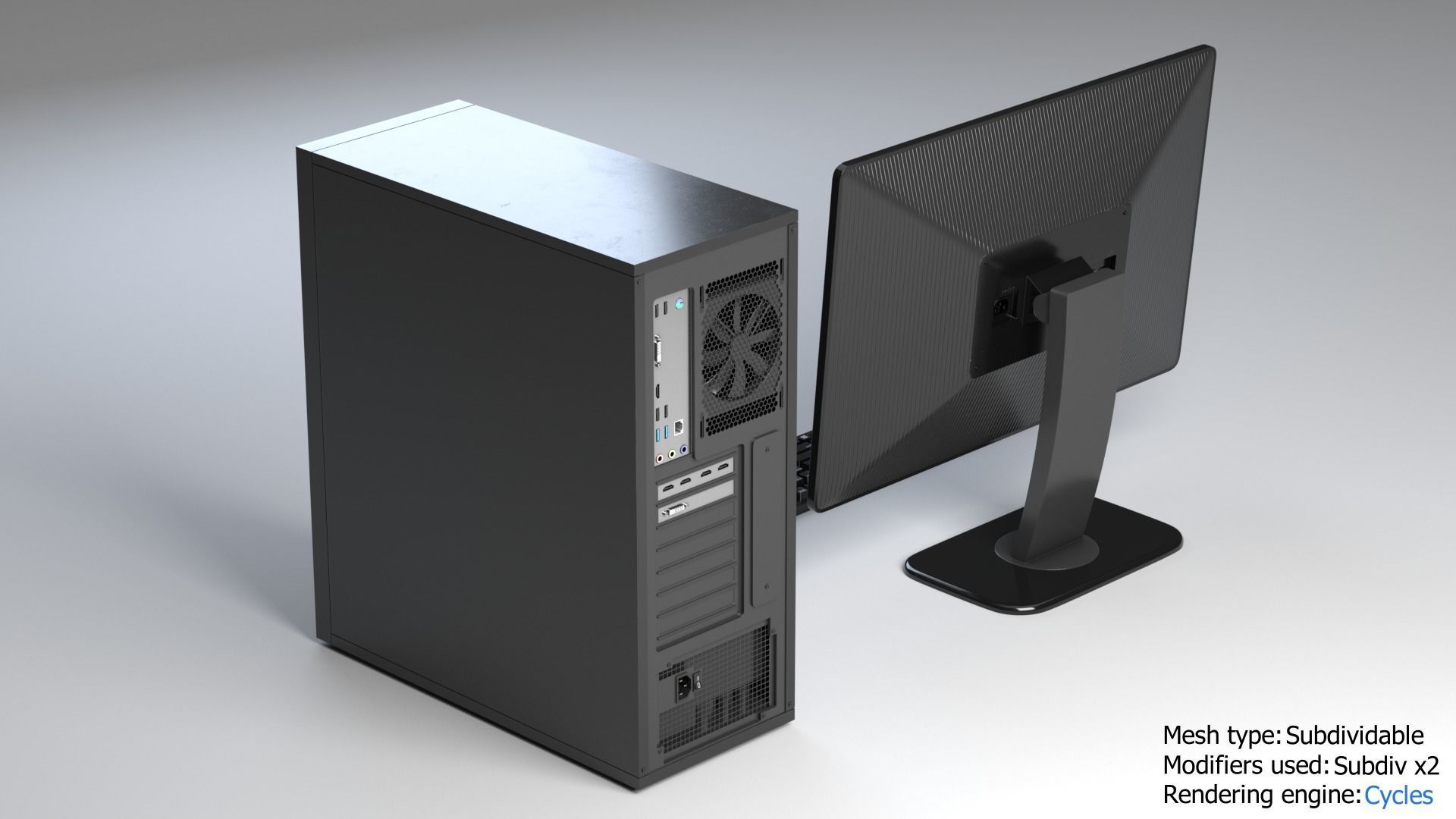 Desktop Generic PC for Office 3D Model Collection | CGTrader