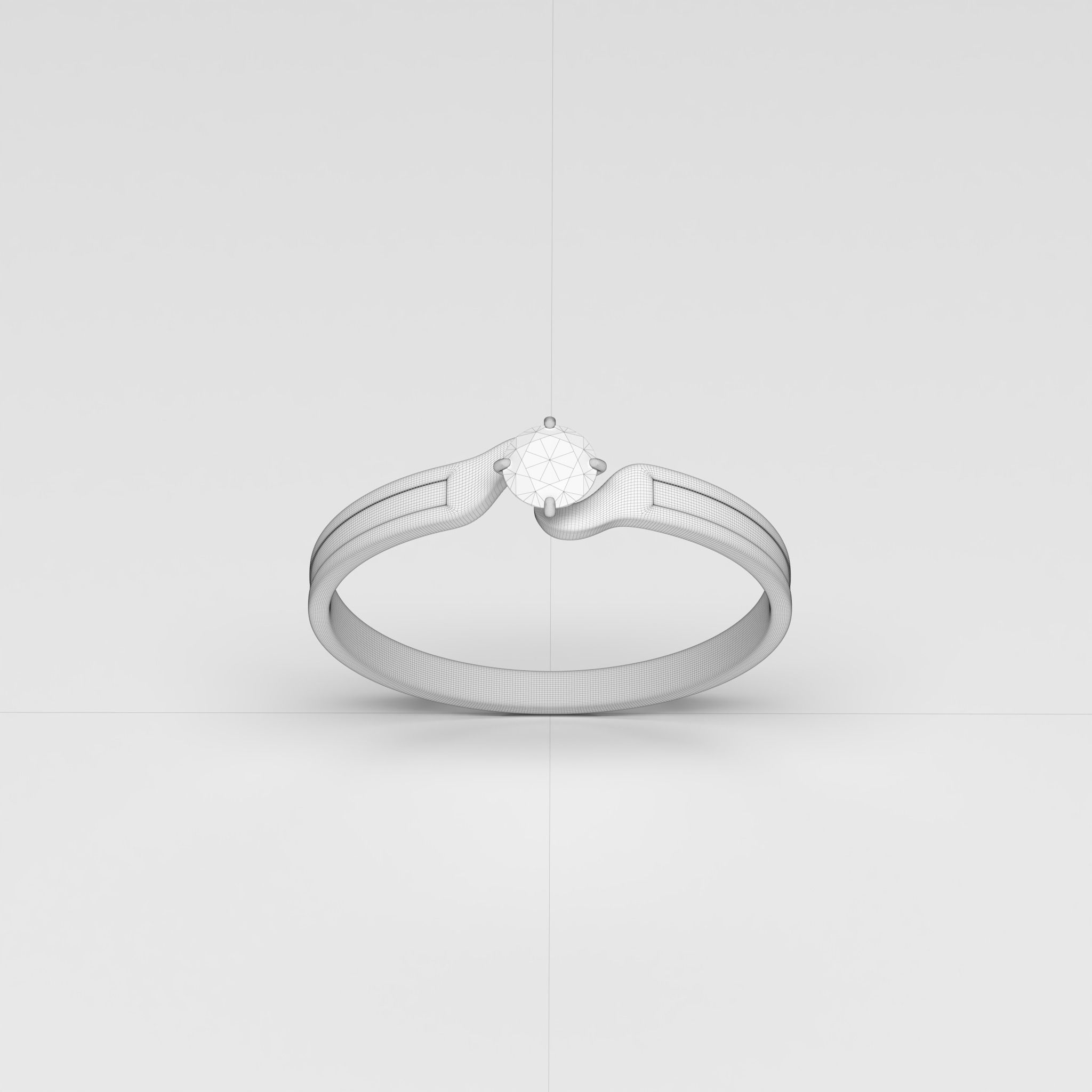 Ring - Diamond Gold Titanium 3D model | CGTrader