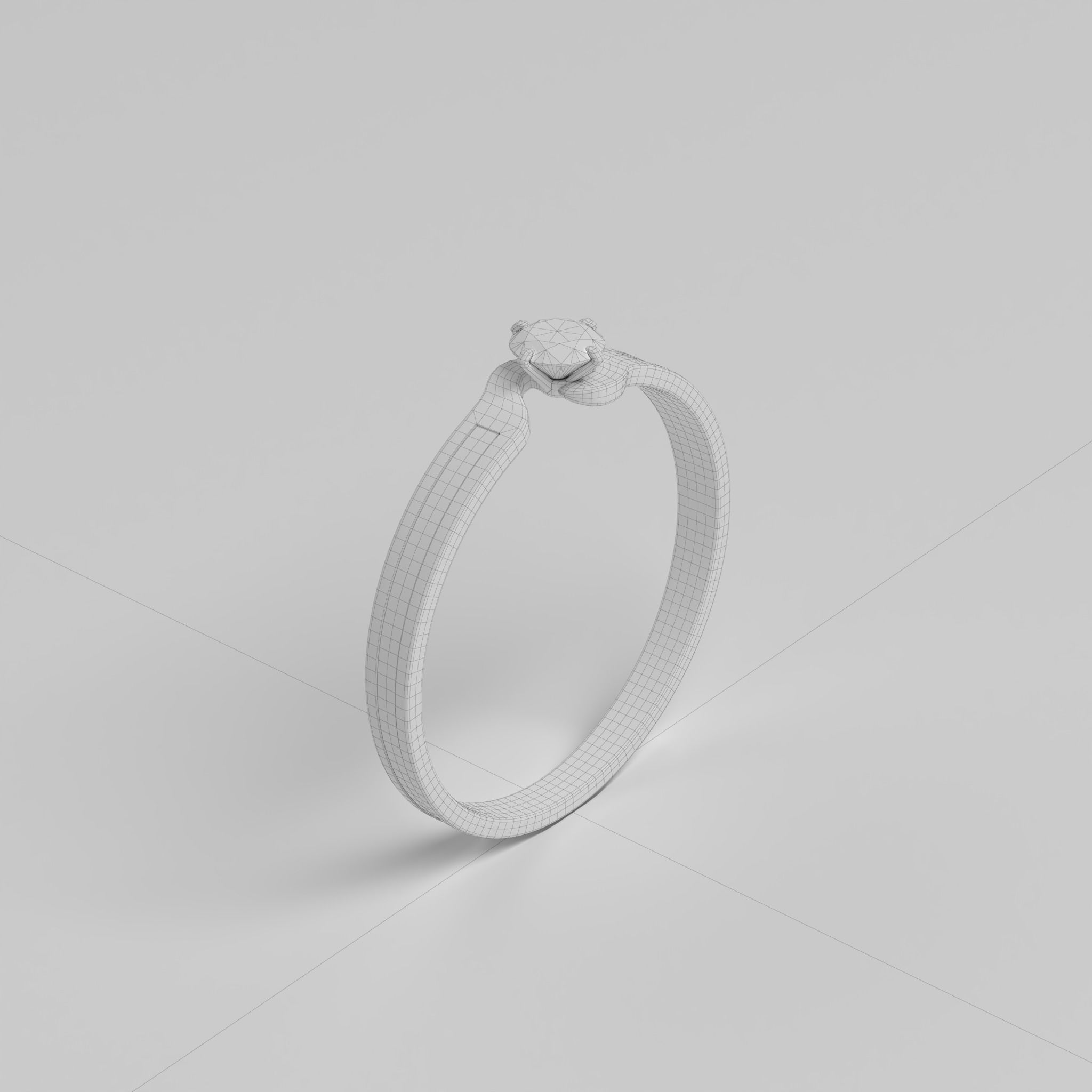 Ring - Diamond Gold Titanium 3D model | CGTrader