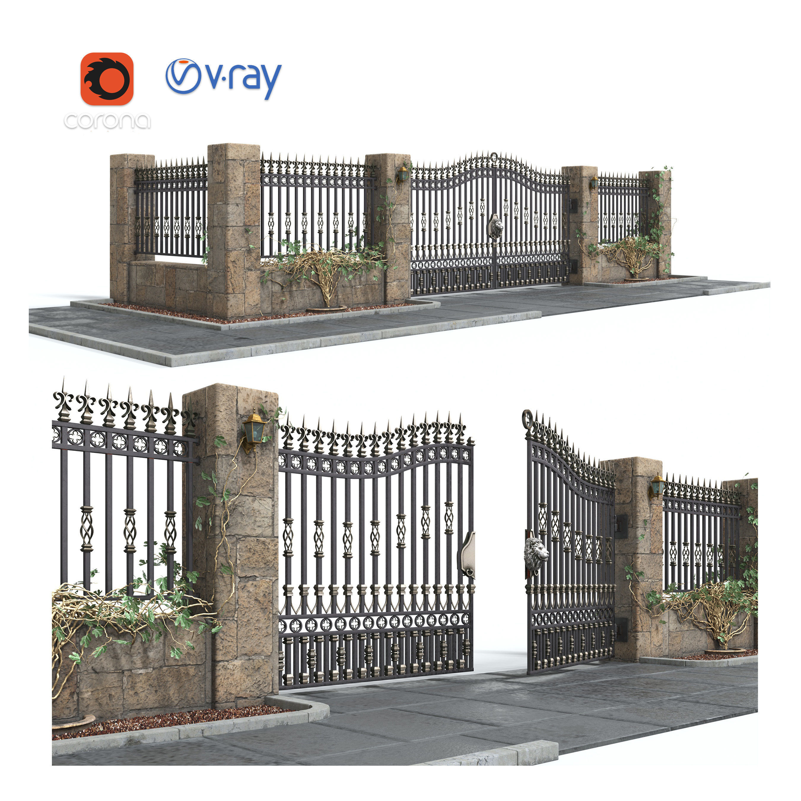 Classic Metall gate 3D model | CGTrader
