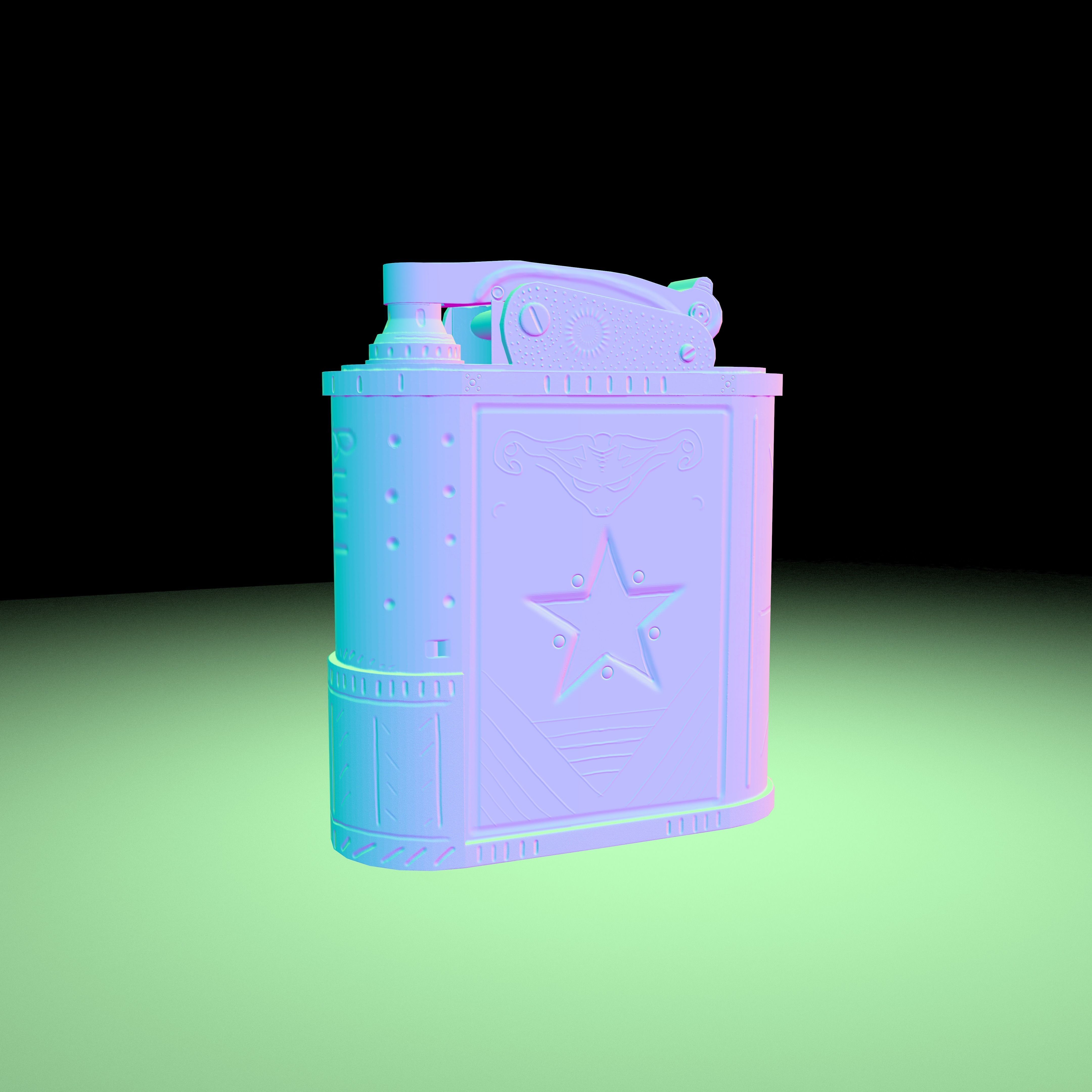 cigarette lighter Low-poly PBR high detailed texture 3D model free VR ...