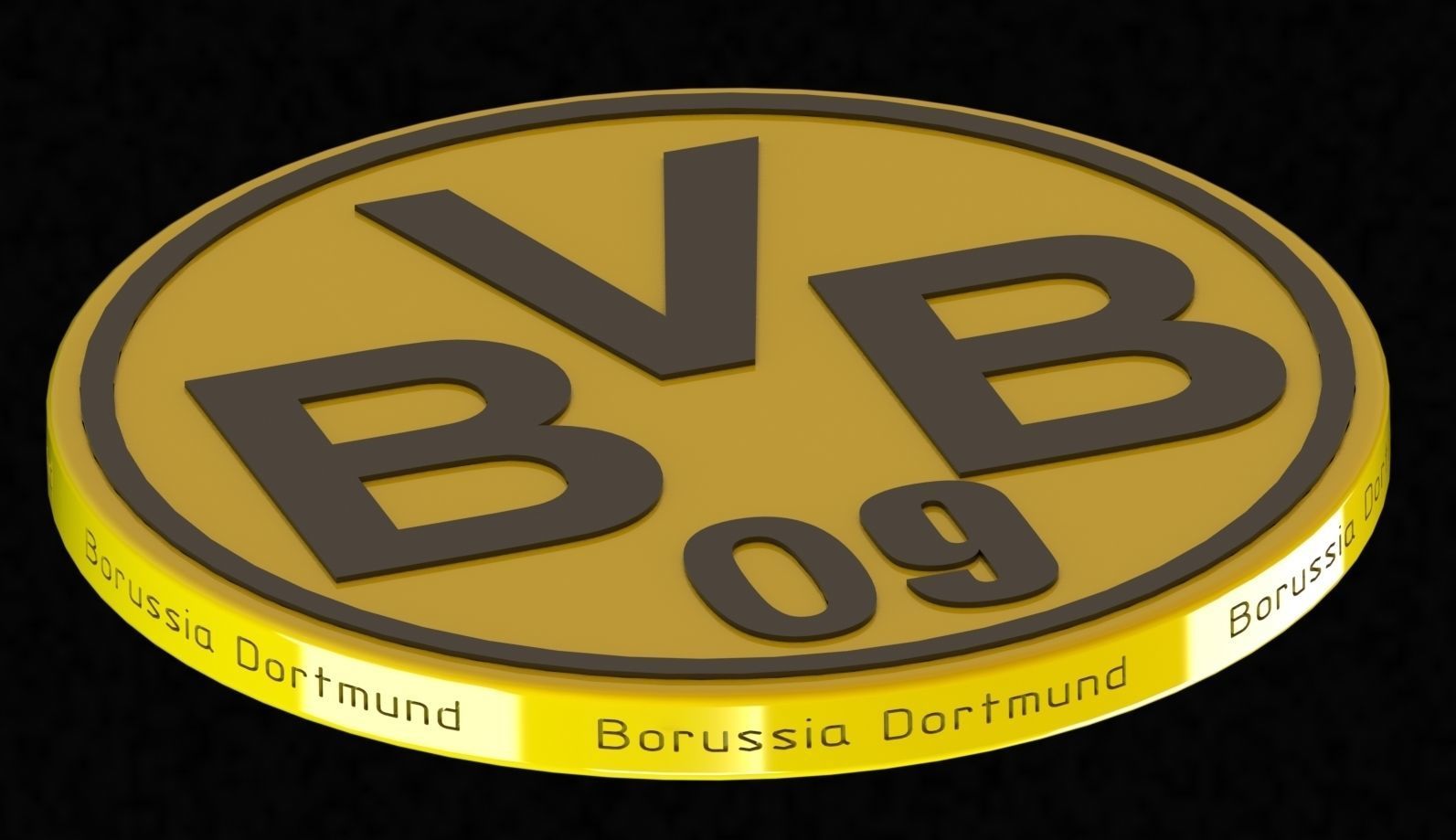 Double Sided Logo Borussia Dortmund Football Club 3D Model free 3D ...