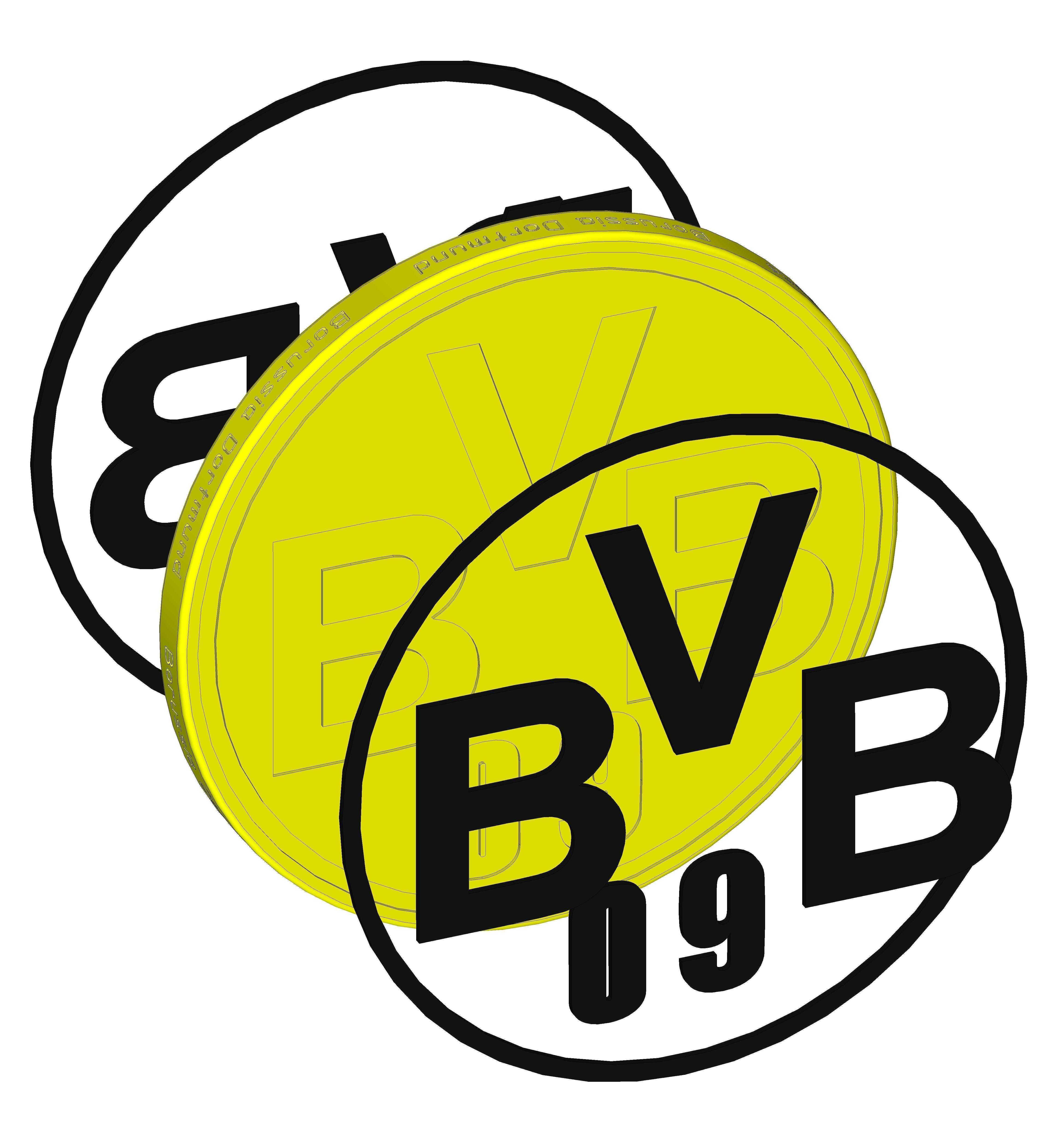 Double Sided Logo Borussia Dortmund Football Club 3D Model free 3D ...