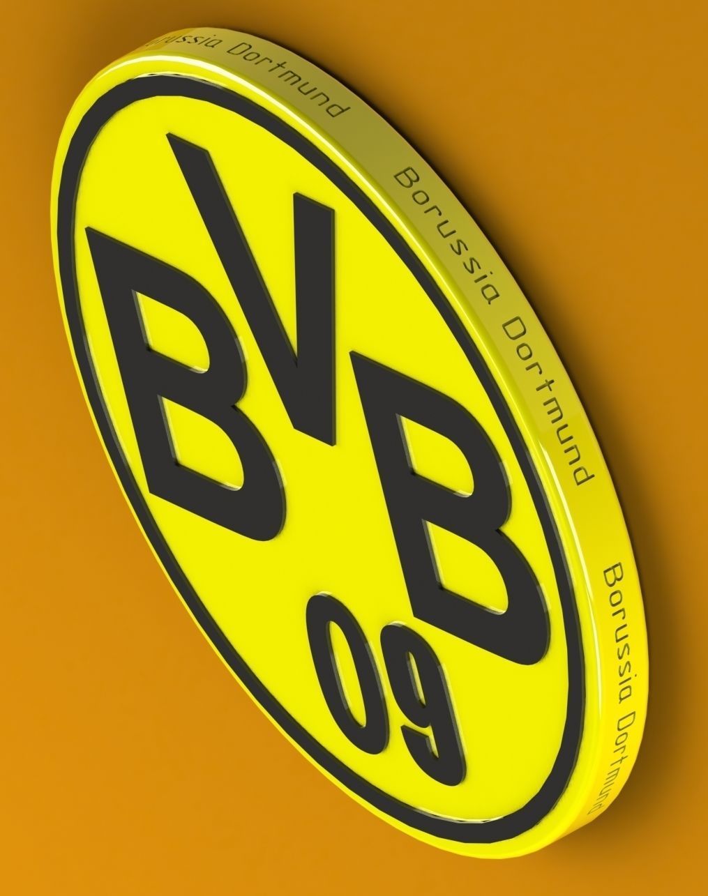 Double Sided Logo Borussia Dortmund Football Club 3D Model free 3D ...