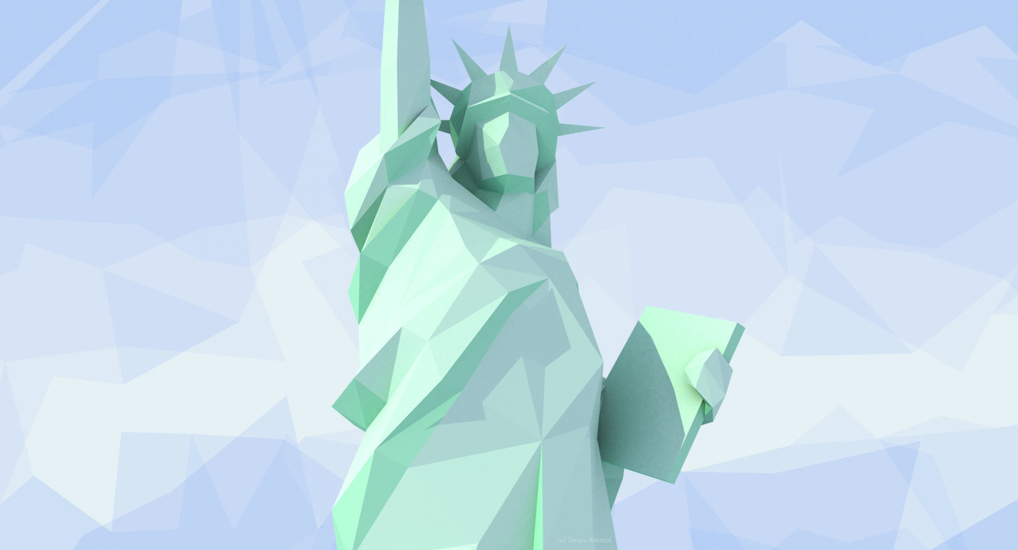 3D model Statue of Liberty Low Poly Art Style VR / AR / low-poly | CGTrader