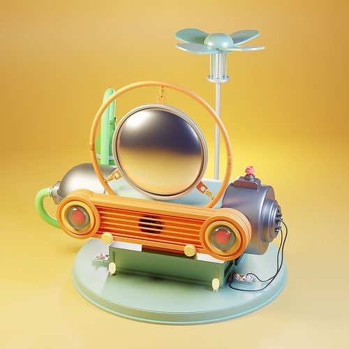 The Stylized Time Machine Pbr 3d Model Cgtrader