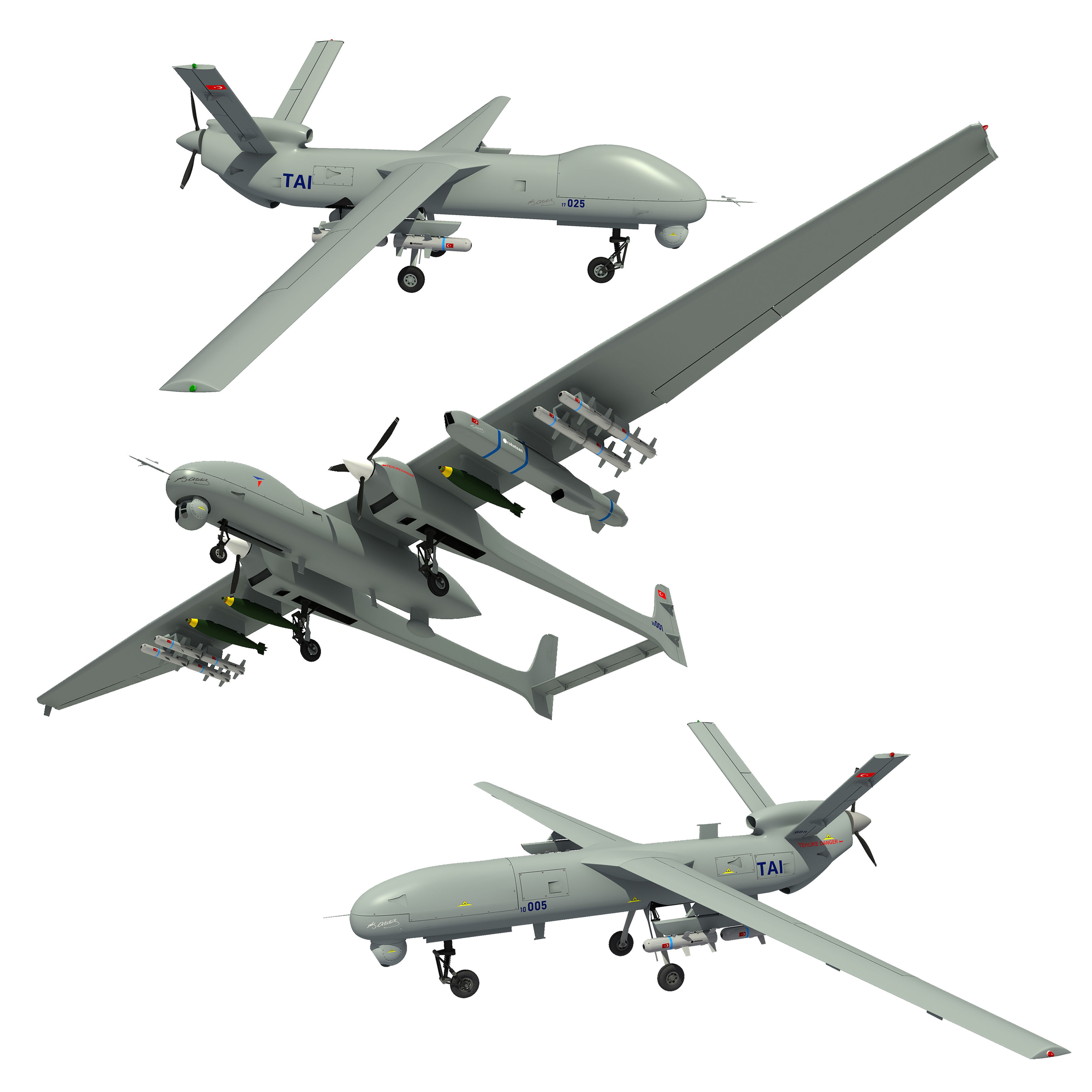 TURKISH UAVs AND DRONEs VOL1 3D model | CGTrader