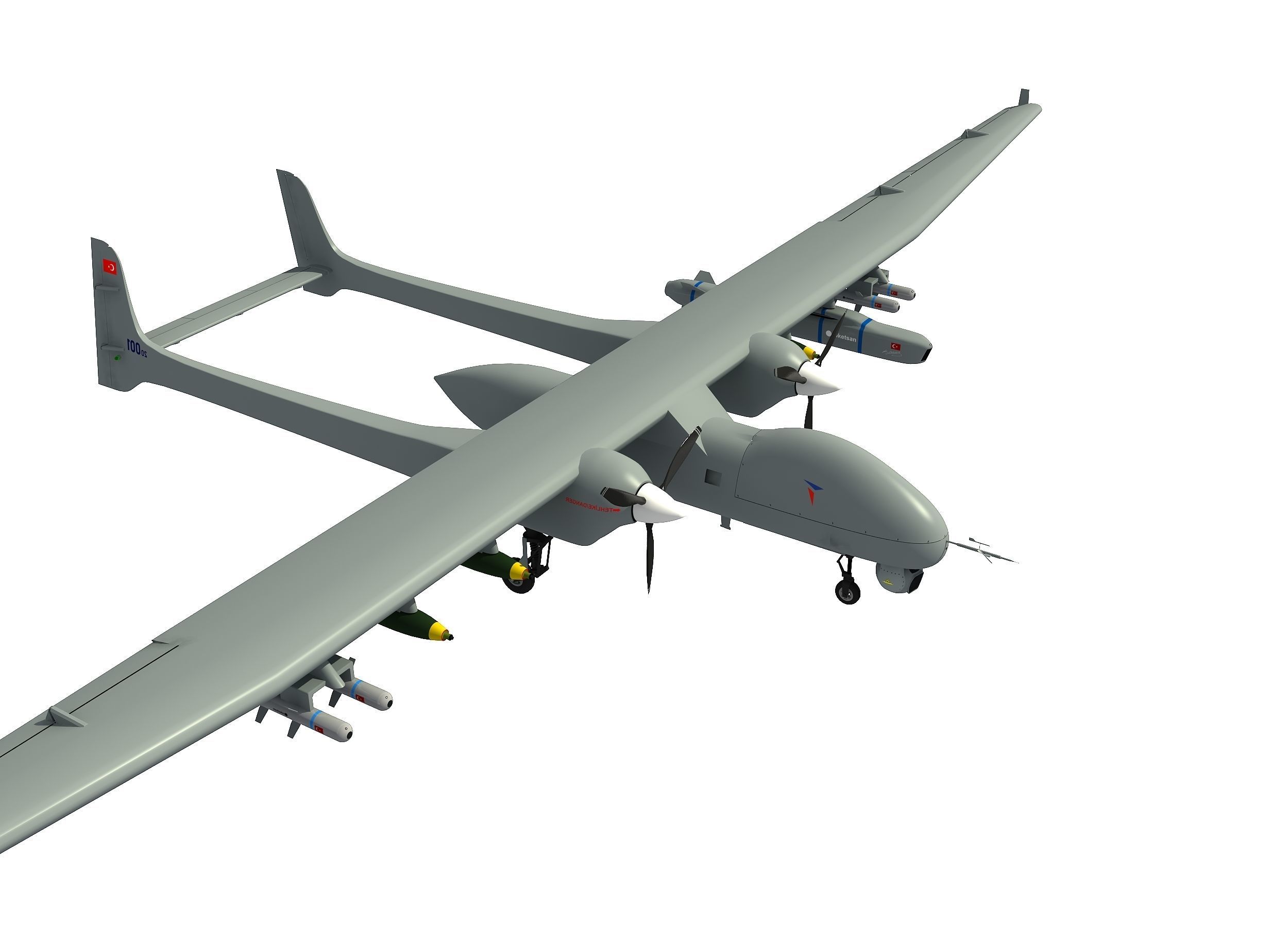 AKSUNGUR UAV ANKA-2 3D model | CGTrader