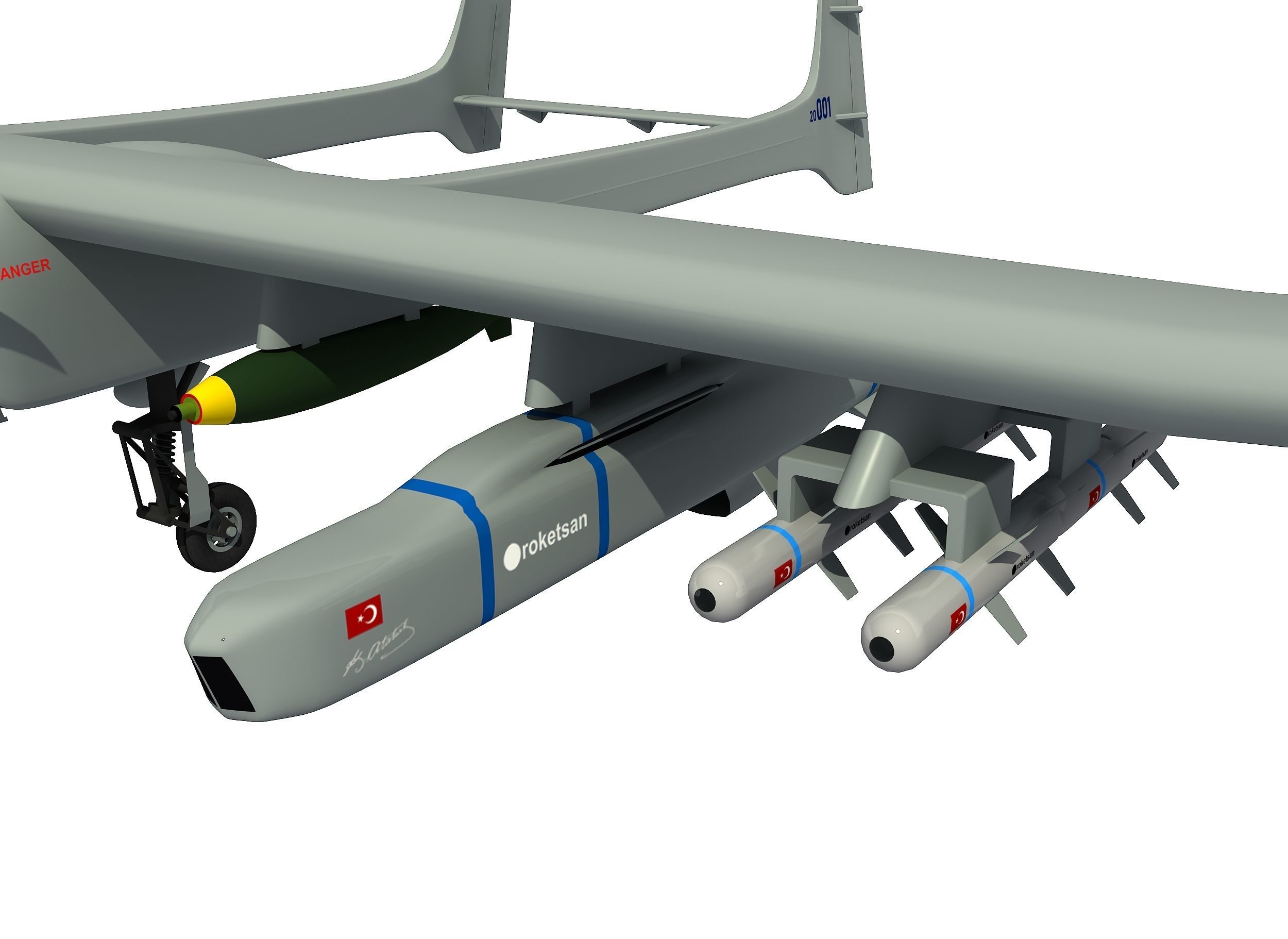 AKSUNGUR UAV ANKA-2 3D model | CGTrader